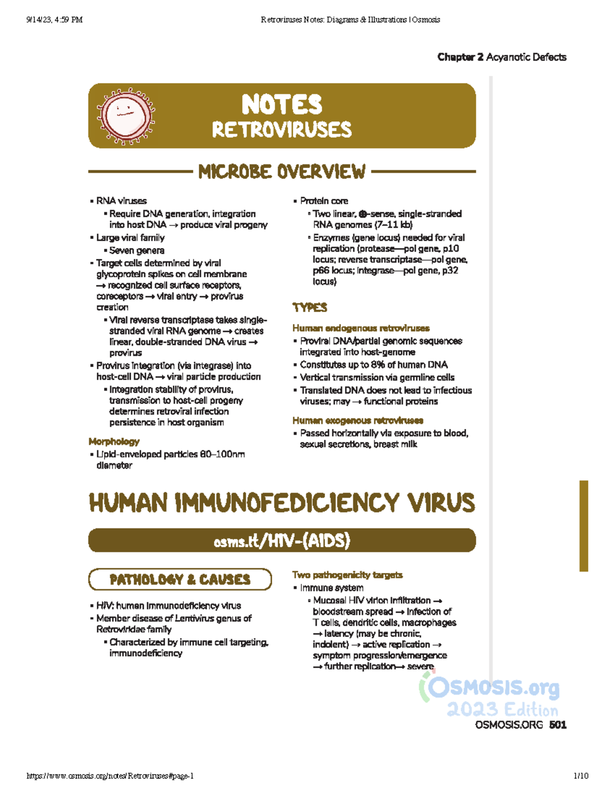Retroviruses Notes - BIO 2053 - Studocu