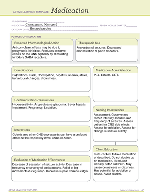 ATI Aripiprazole - ACTIVE LEARNING TEMPLATES TherapeuTic procedure A ...