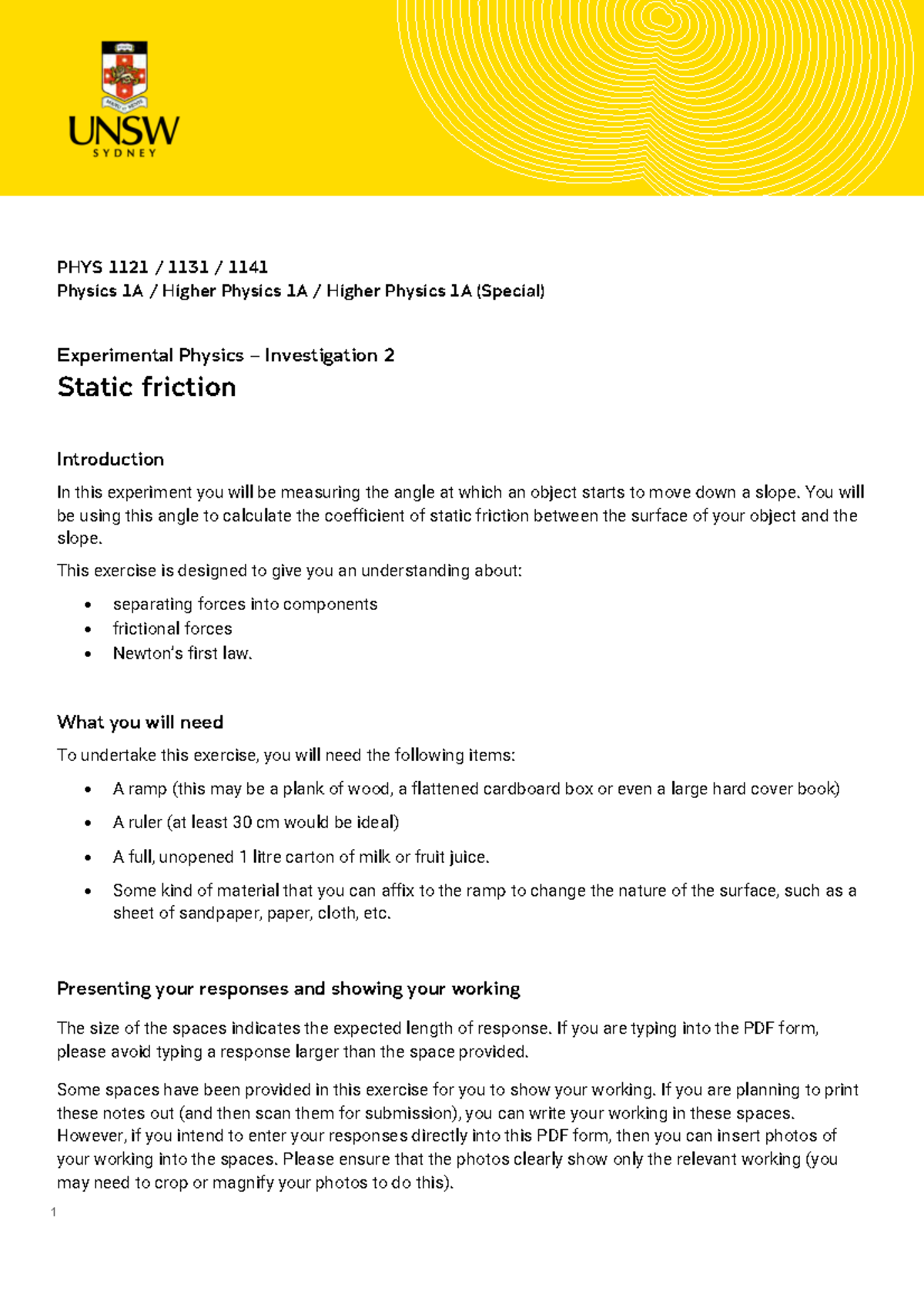 Static Friction - PHYS 1121 / 1131 / 1141 Physics 1A / Higher Physics 1A / Higher Physics 1A ...