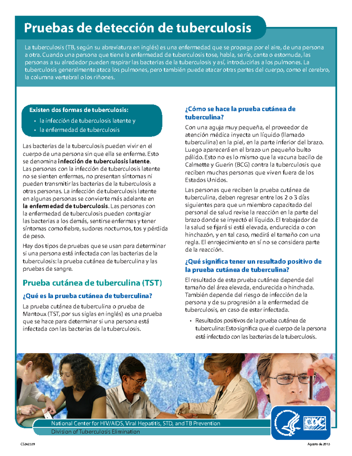 Pruebas de detección de tuberculosis - CS National Center for HIV/AIDS ...