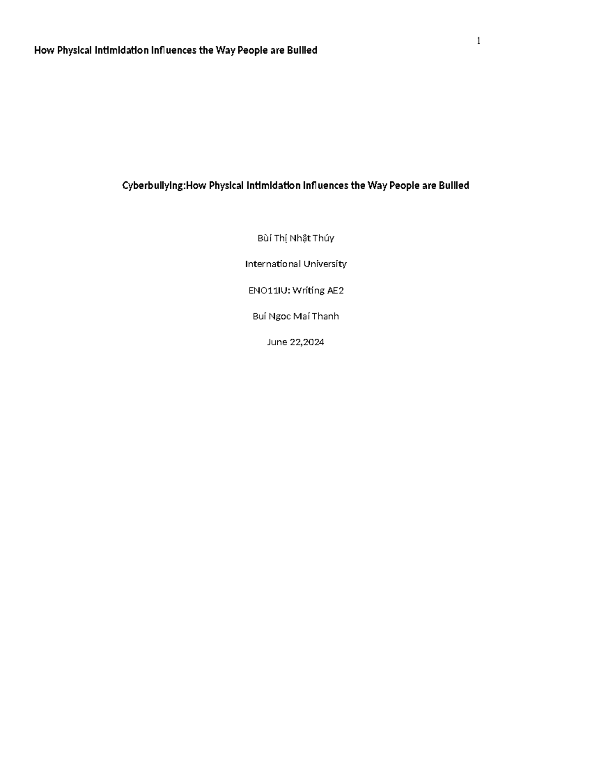 Cyberbullying - hyhjbv kbkjb mmknb lknkl - How Physical Intimidation ...