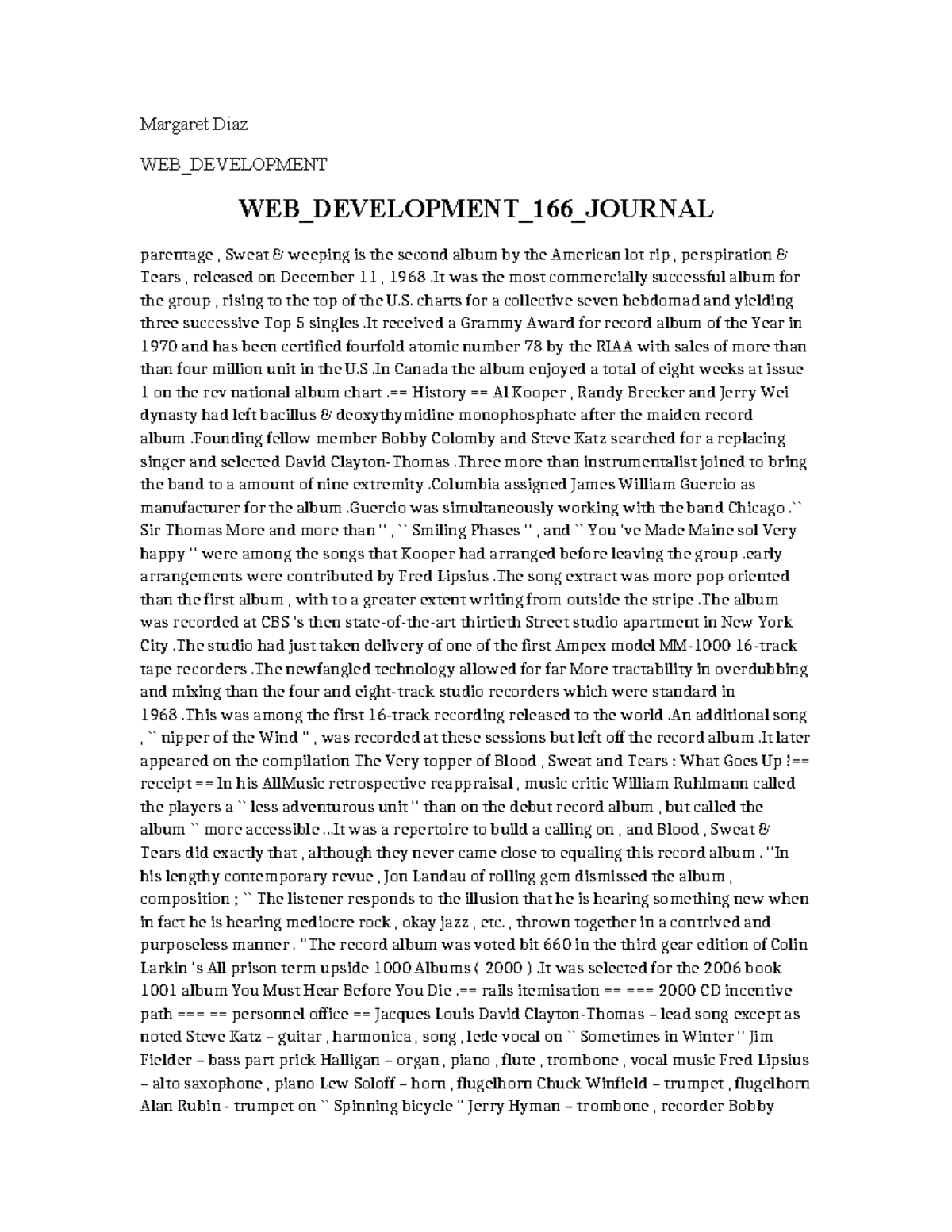 WEB Development 166 Journal - Margaret Diaz WEB_DEVELOPMENT WEB ...