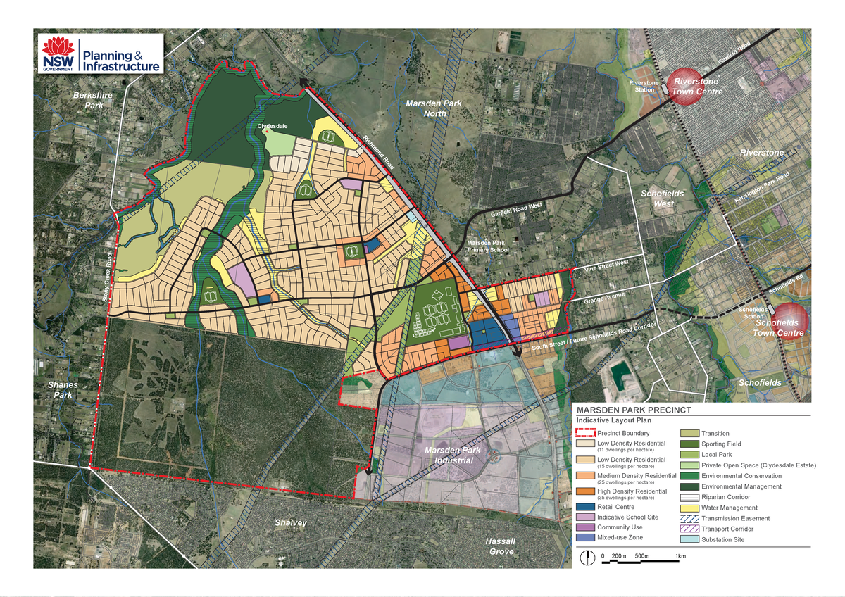 Marsden park precinct indicative layout plan map - RiverstoneTown ...