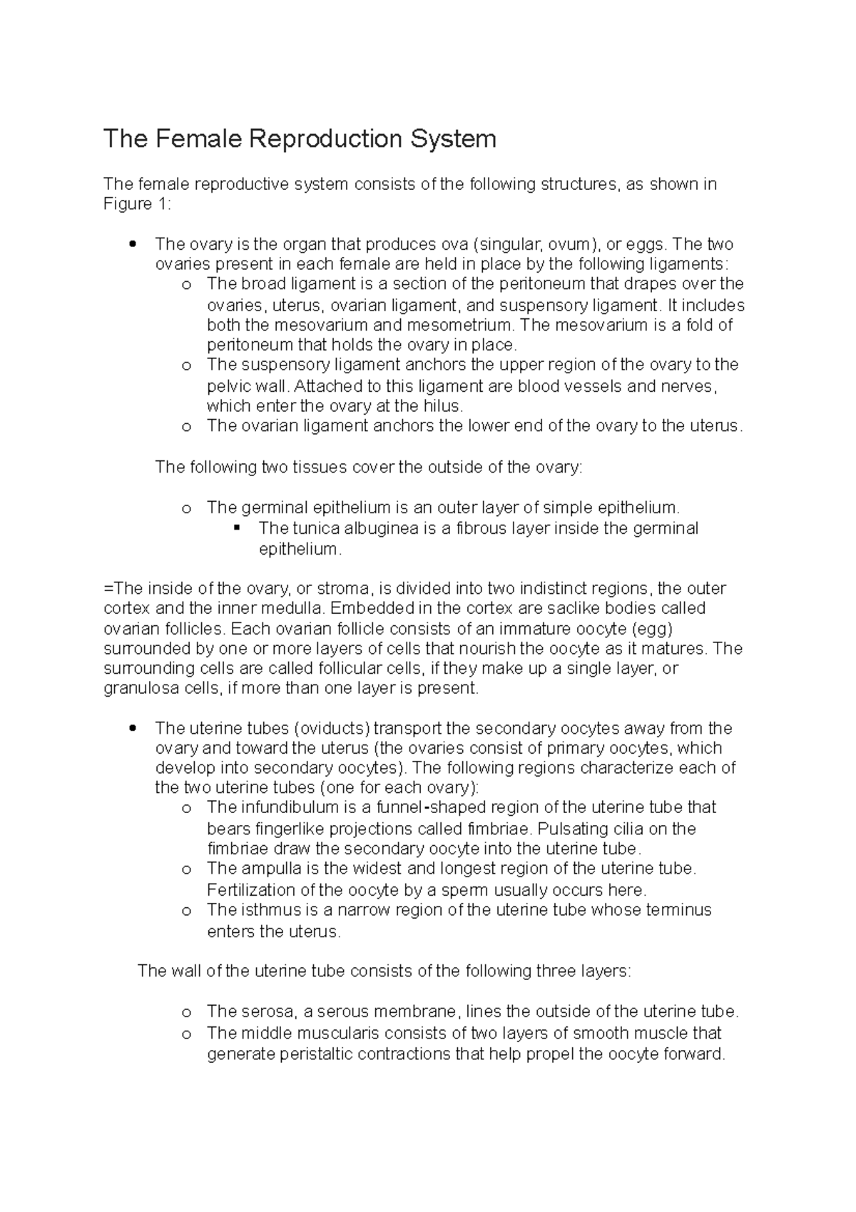 The female reproductive system - The Female Reproduction System The ...