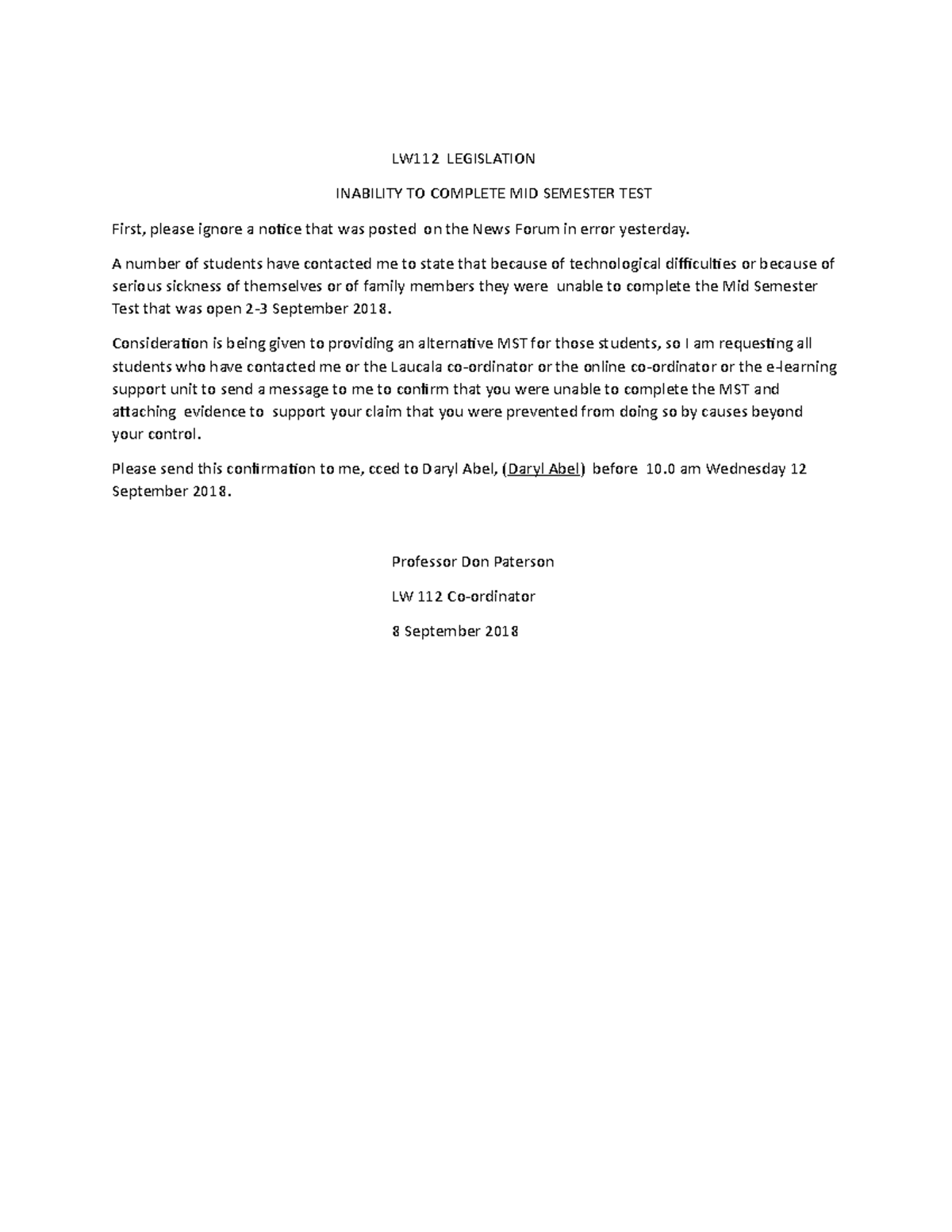 LW112 2018 Notice re Inability to Complete MST - LW112 LEGISLATION ...