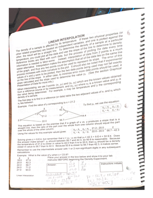 Linear Interpolation - Chem Lab - CHEM 120B - Studocu