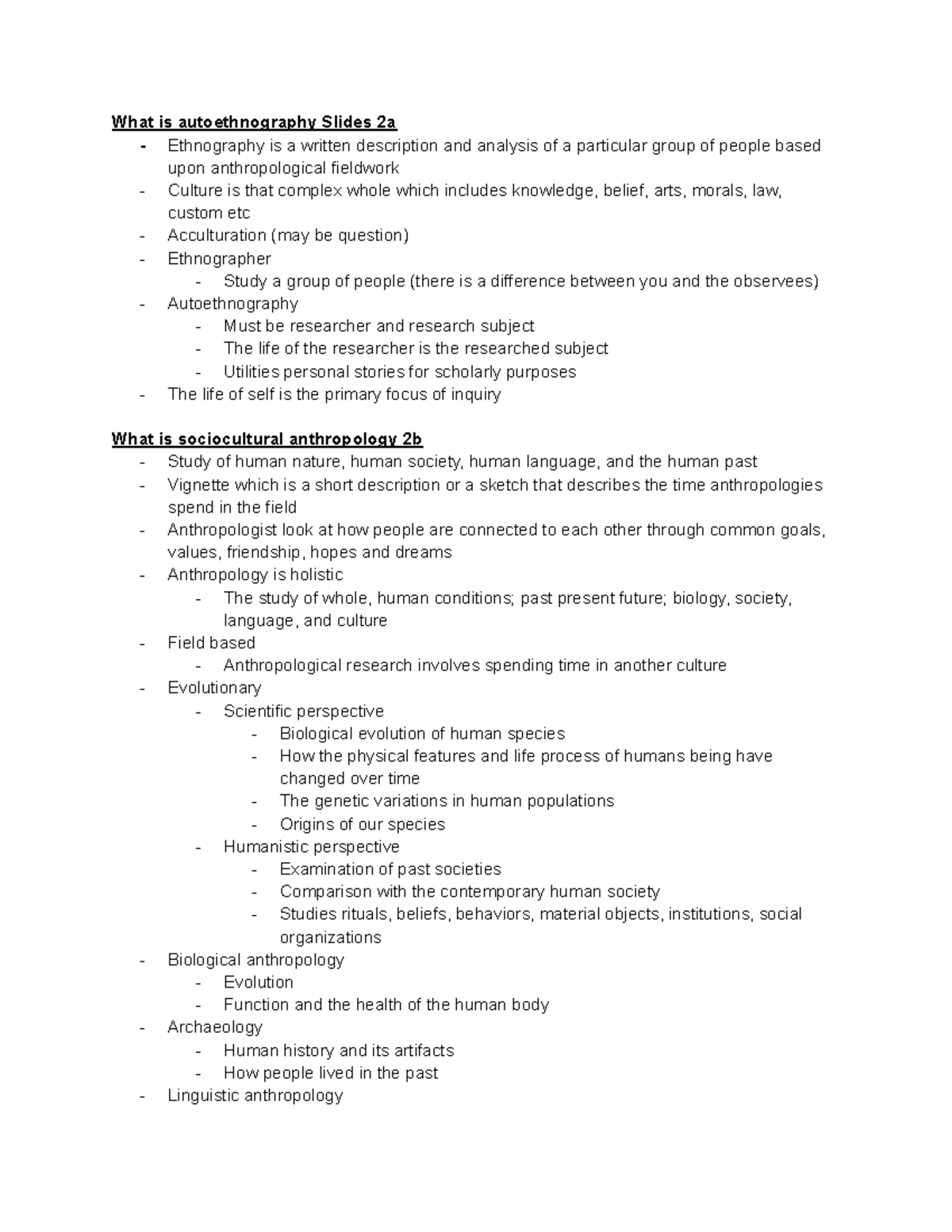 Copy of Cultures Today Notes - What is autoethnography Slides 2a ...