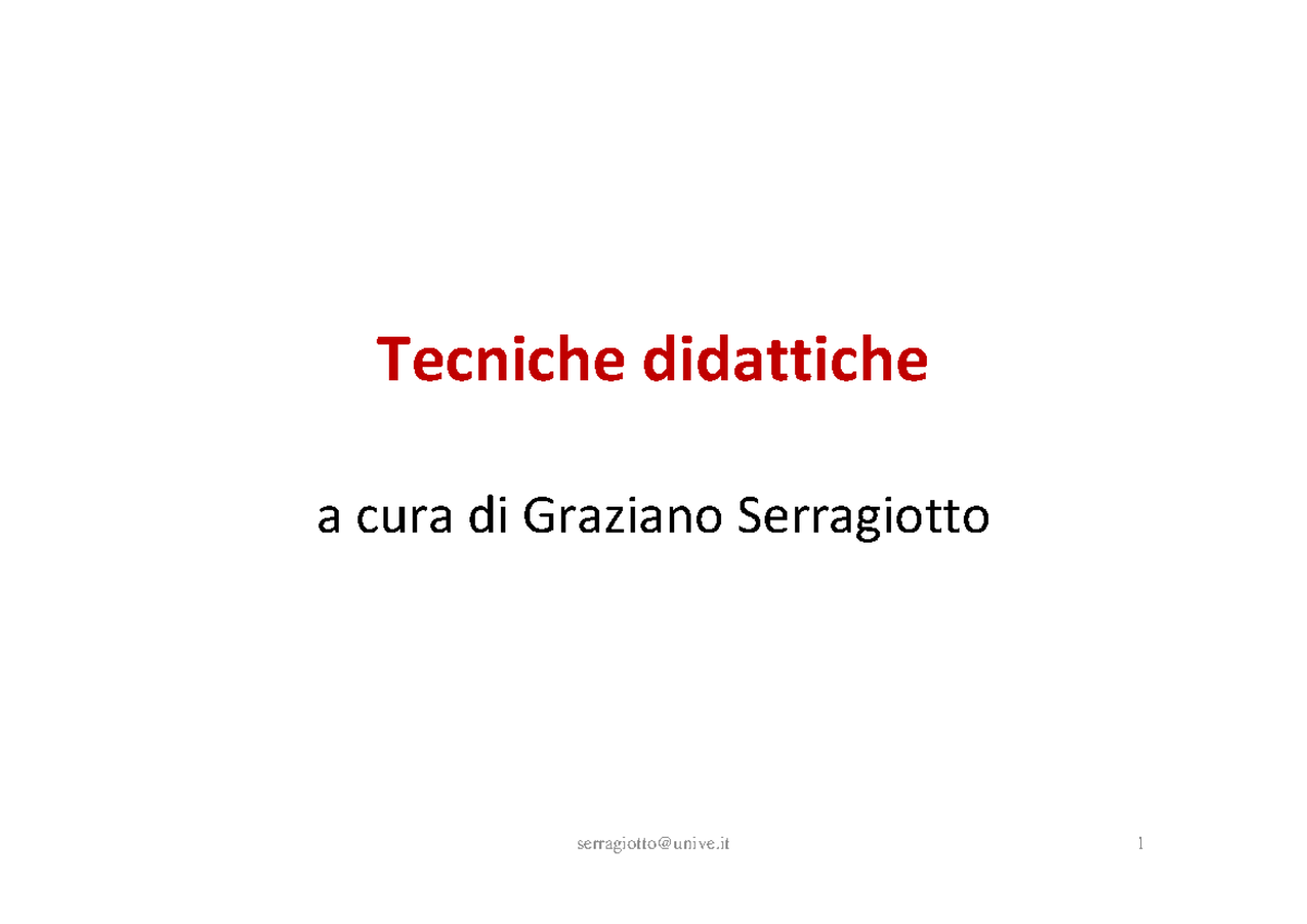 Tecniche didattiche CEDILS - Tecniche didattiche a cura di Graziano ...