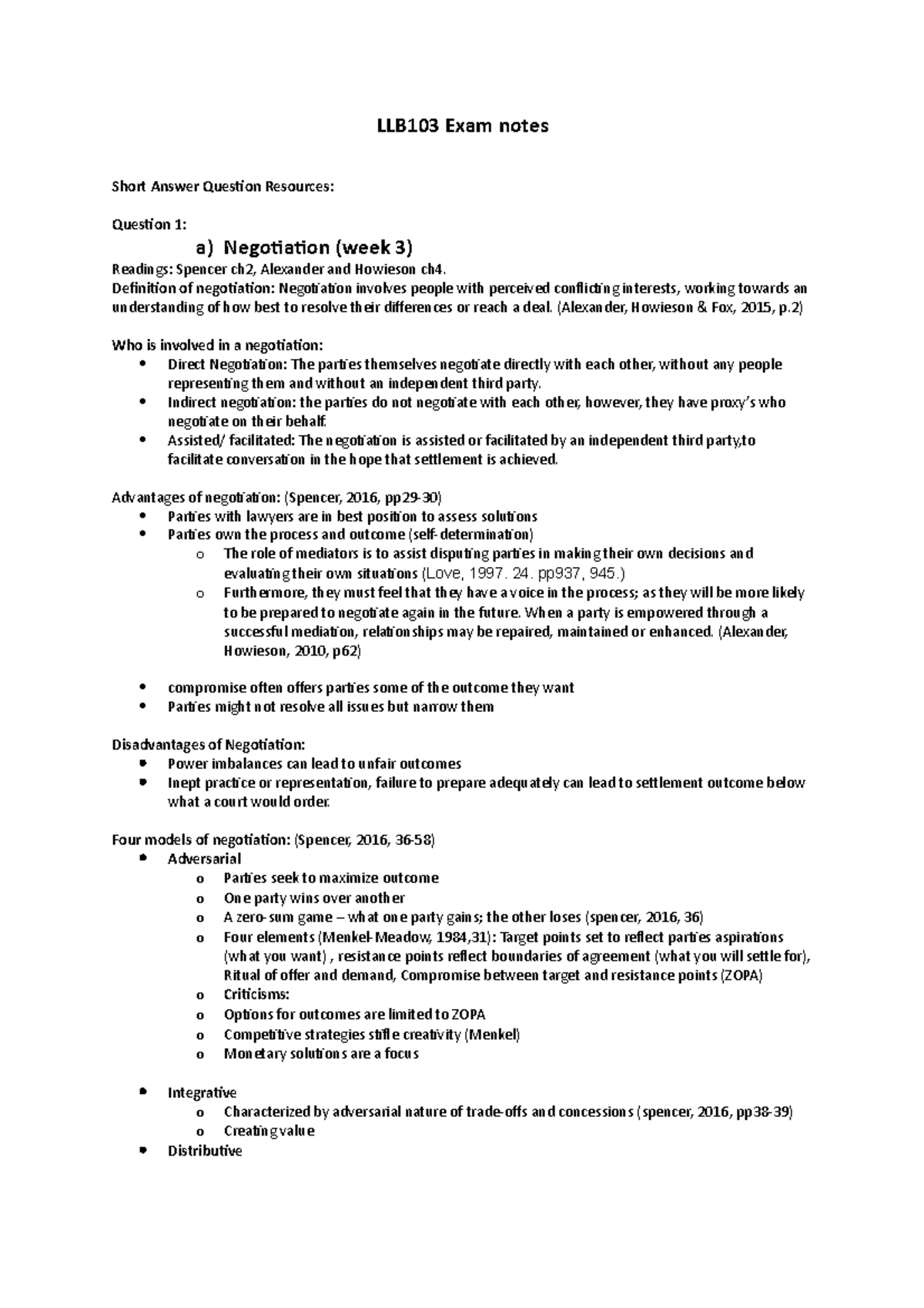 LLB103 Exam notes - LLB103 Exam notes Short Answer Question Resources ...