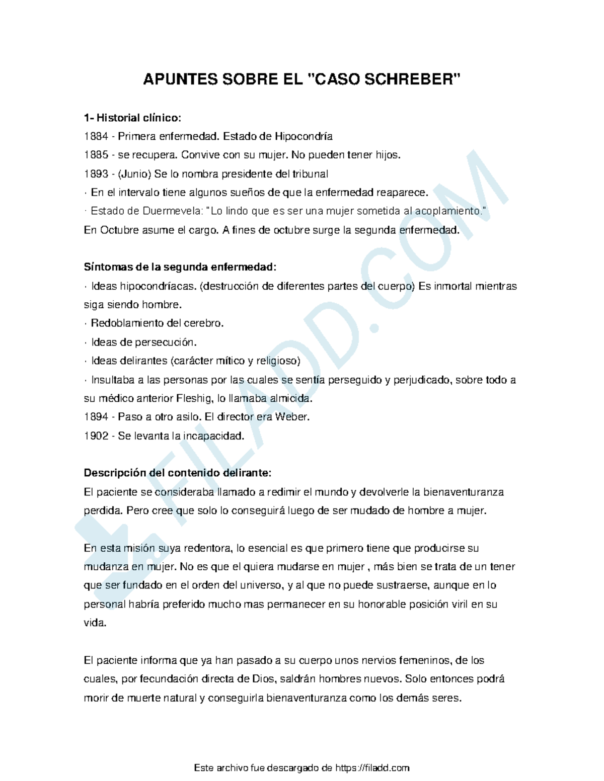 Apuntes Sobre EL CASO Schreber - APUNTES SOBRE EL "CASO SCHREBER" 1 ...