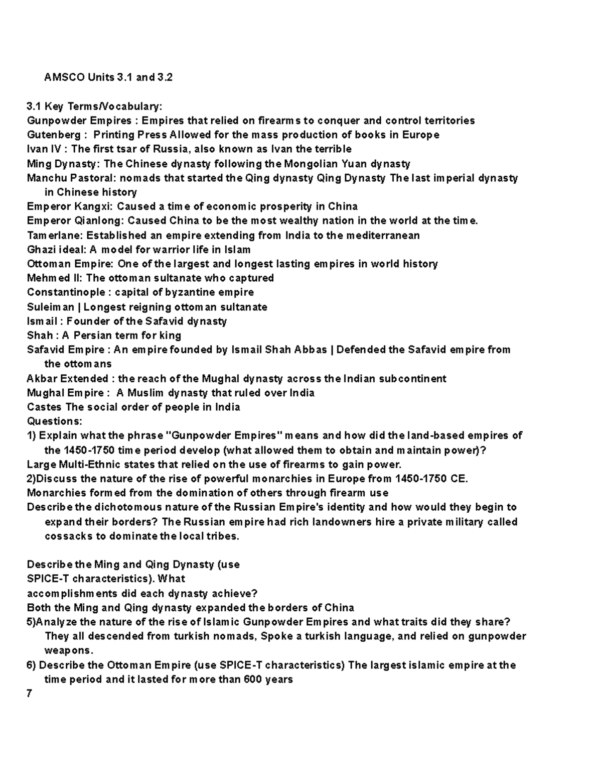 Amsco Units 3.1 and 3 - AMSCO Units 3 and 3. 3 Key Terms/Vocabulary ...