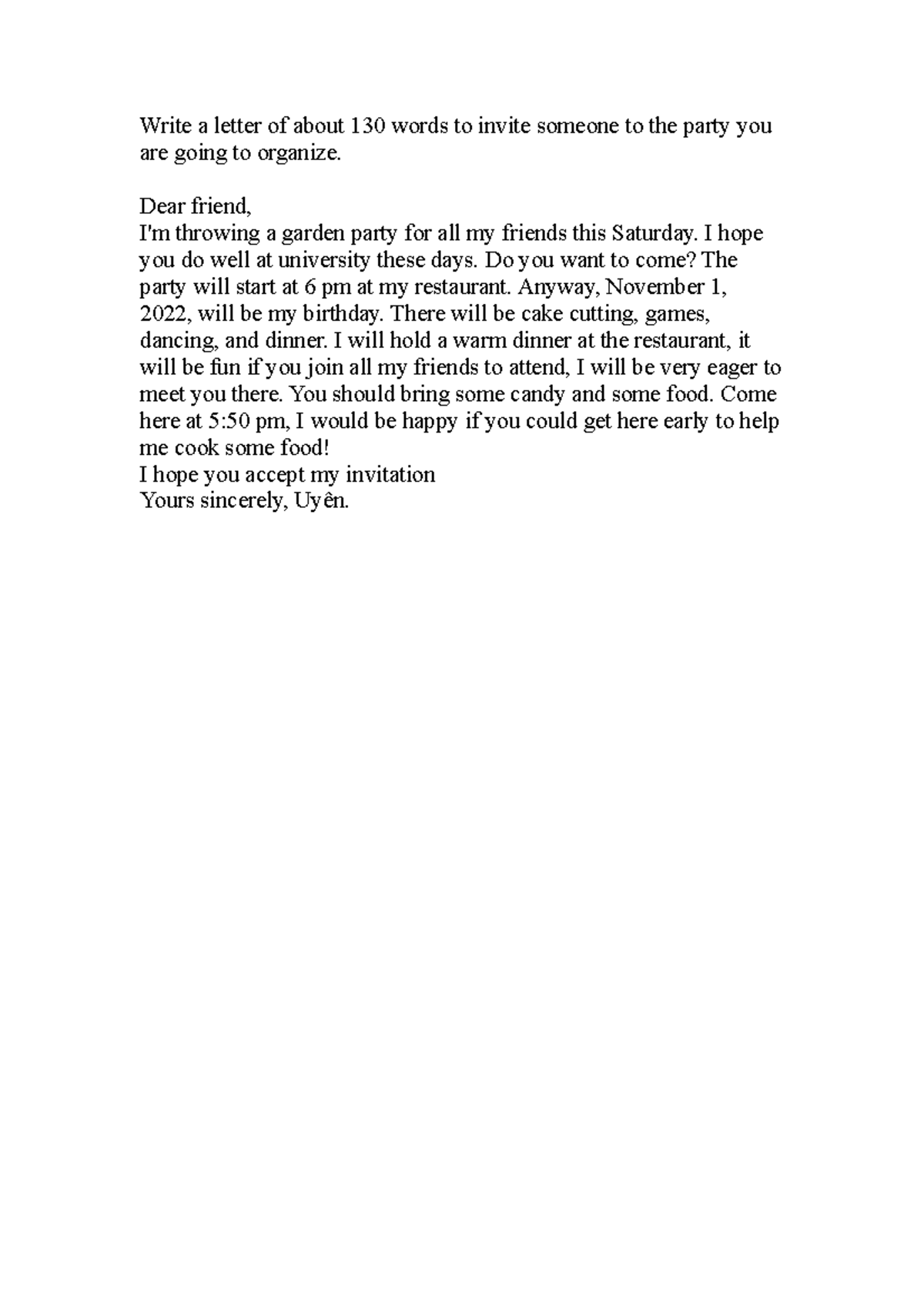 Write A Letter Of About 130 Words To Uy n Write A Letter Of About 130 write-a-letter-of-about-130-words-to-uy-n-write-a-letter-of-about-130