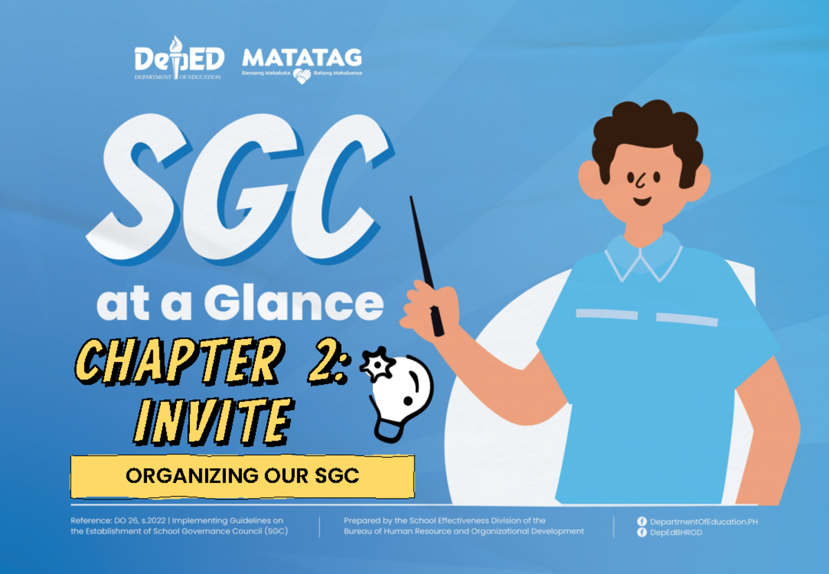 SGC at a Glance Chapter 2 Invite- Organizing Our SGC - ORGANIZING OUR SGC ####### We have ...