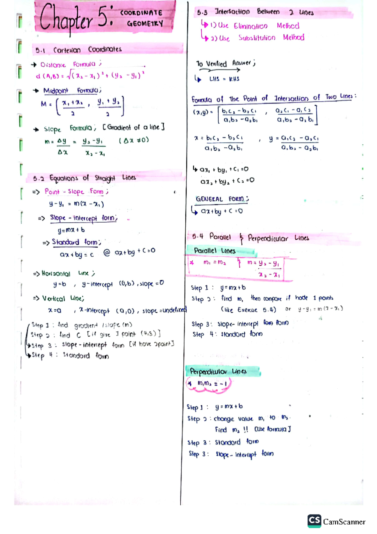 Coordinate geometry & Volume - Discrete Mathematics - CamScanner - Studocu