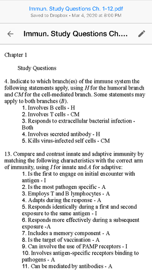 Immunology Ch. 3 NOTES - BIOL 4323 - Studocu