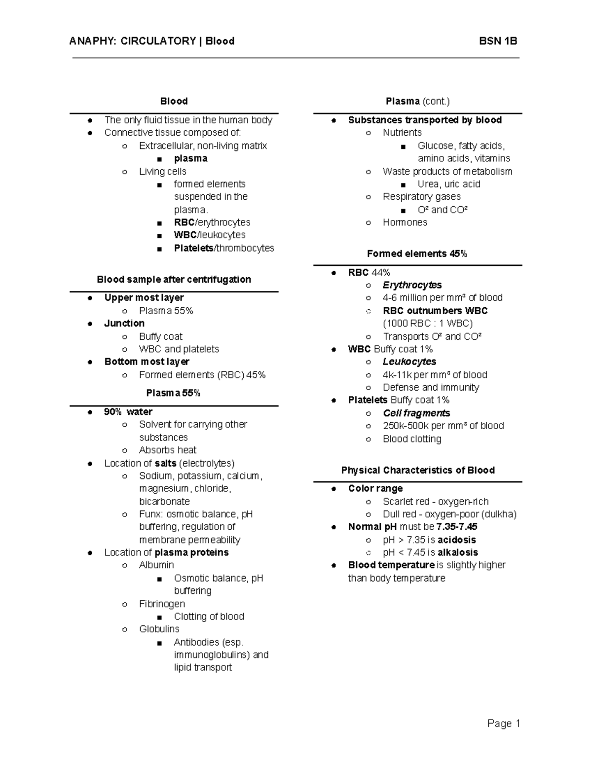 Anaphy-Blood - Blood practical - Blood The only fluid tissue in the ...