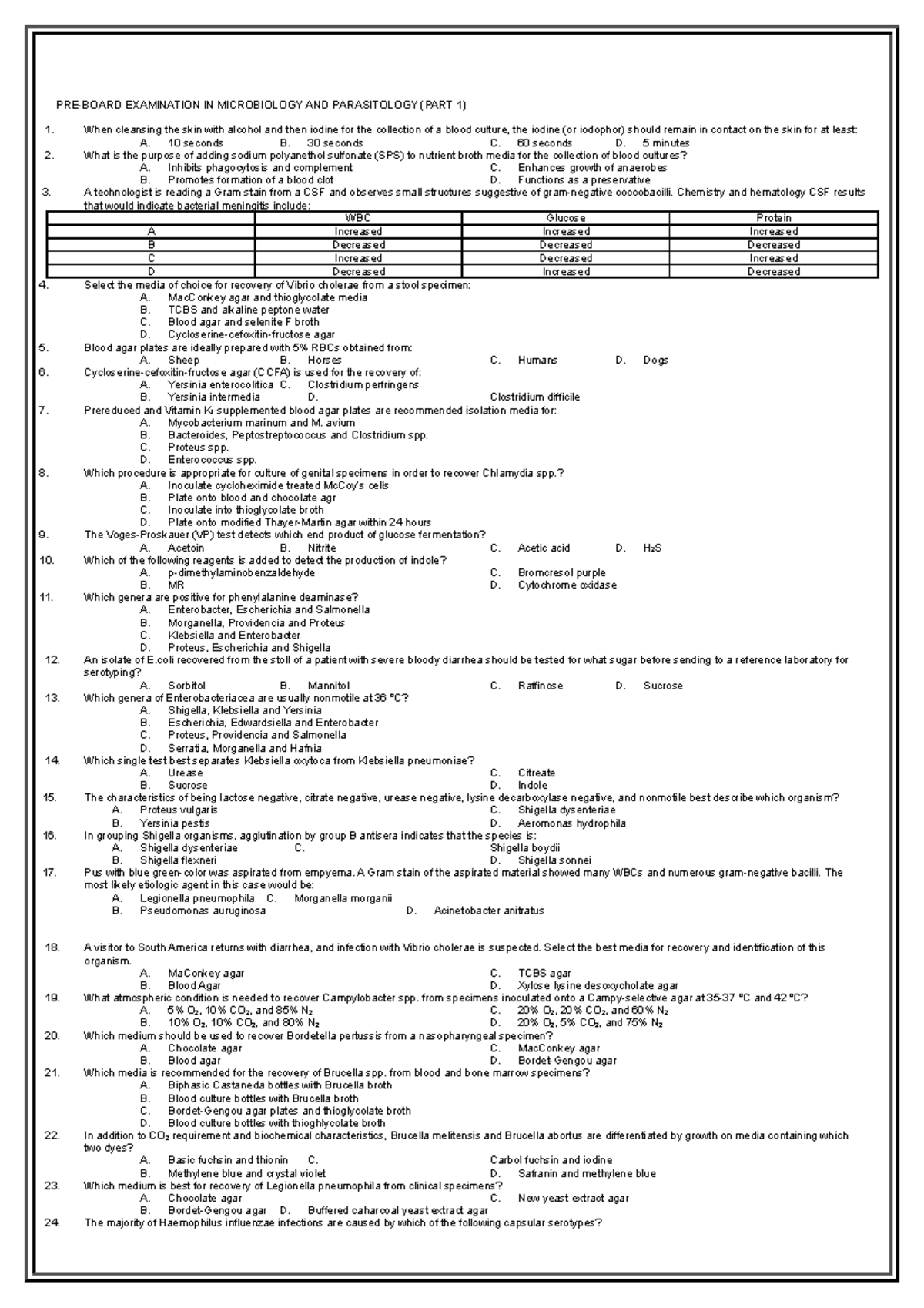 Part1 Micro - EXAMINATION IN MICROBIOLOGY AND PARASITOLOGY (PART 1) 1 ...