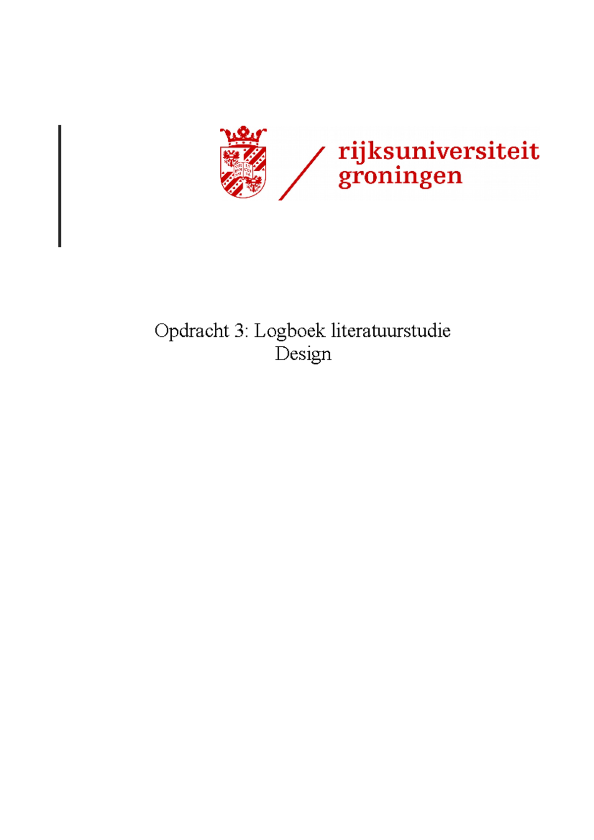 Opdracht 3 - Definitieve versie - Opdracht 3: Logboek literatuurstudie ...