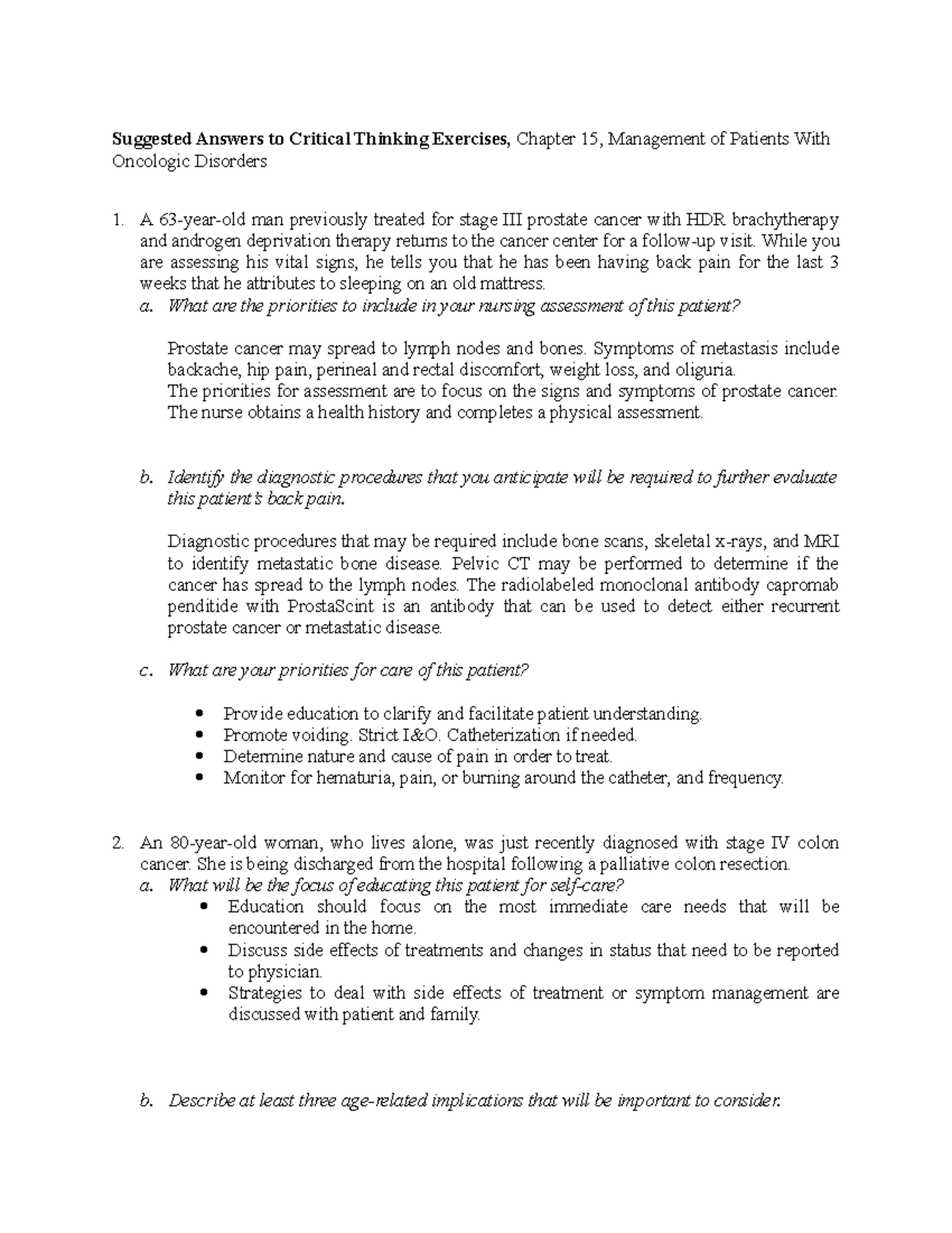 CTEA Chapter 15 - good for study guide - Suggested Answers to Critical ...