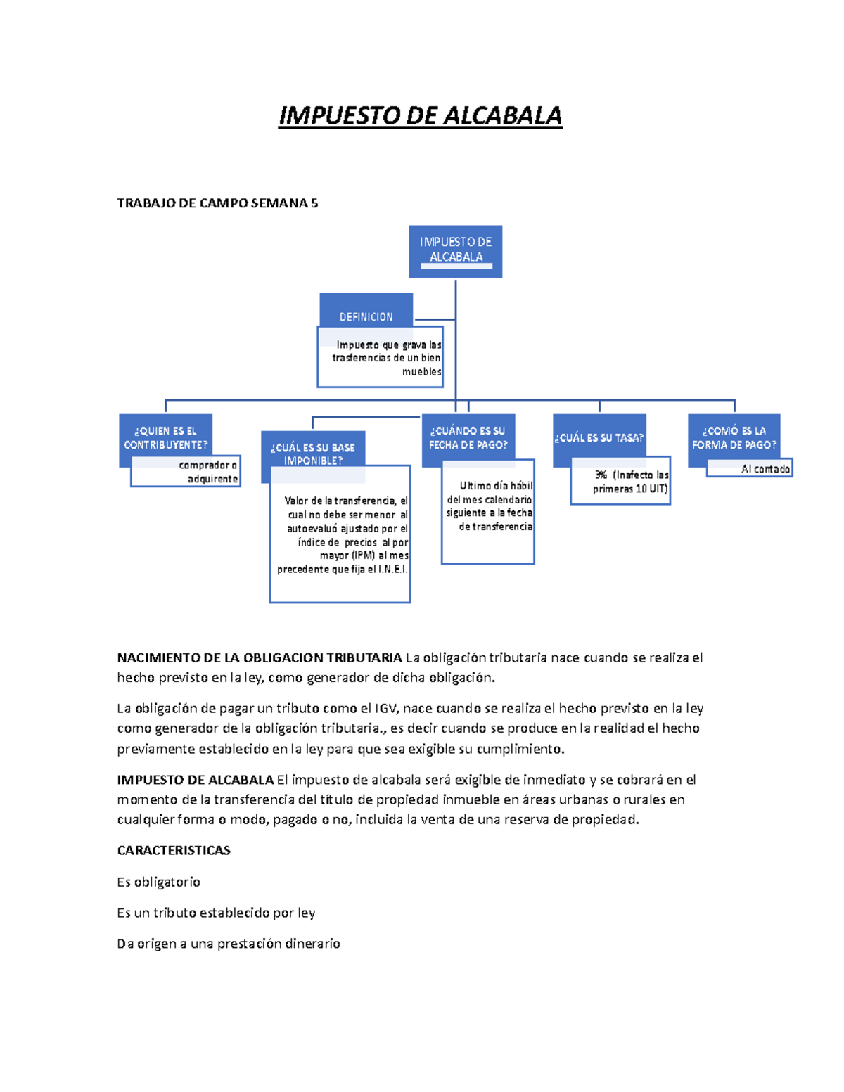 Impuesto DE Alcabala TC Semana 6 - IMPUESTO DE ALCABALA TRABAJO DE ...