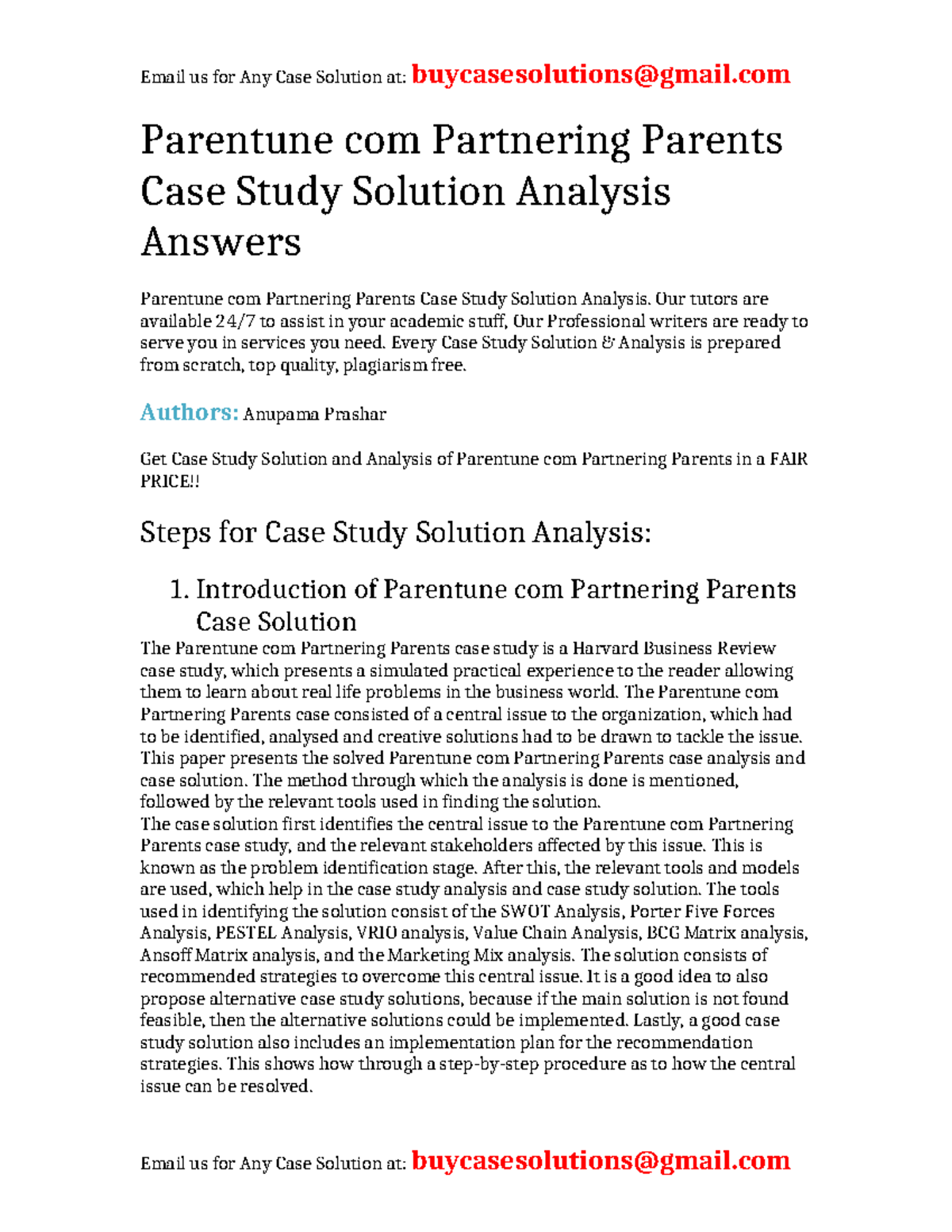 Case Solution Parentune com Partnering Parents - Parentune com Partnering Parents Case Study ...