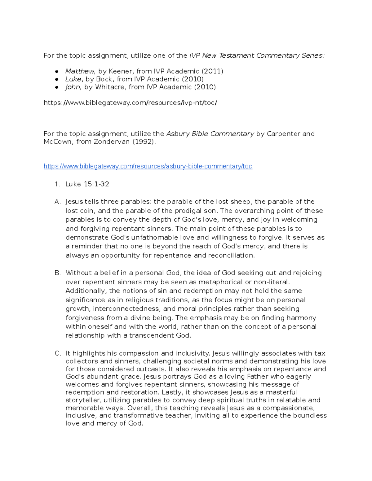 CWV 101 Week 4 Assignment - For the topic assignment, utilize one of ...