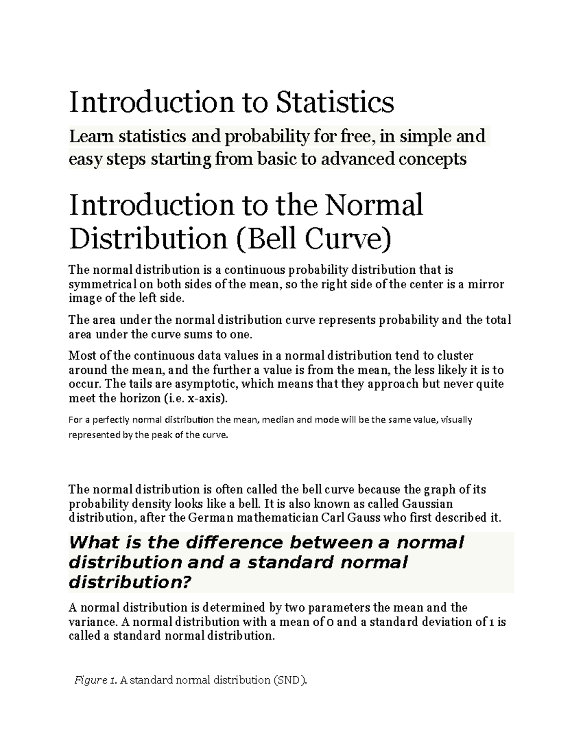Lecture 01 Introduction to Statistics - Introduction to Statistics ...