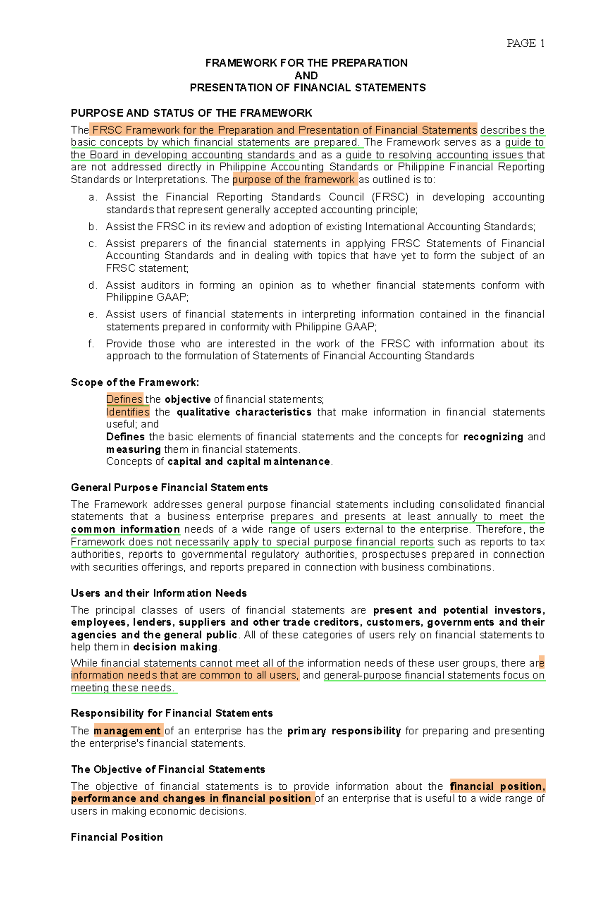 Module 2 Conceptual Framework Framework For The Preparation And