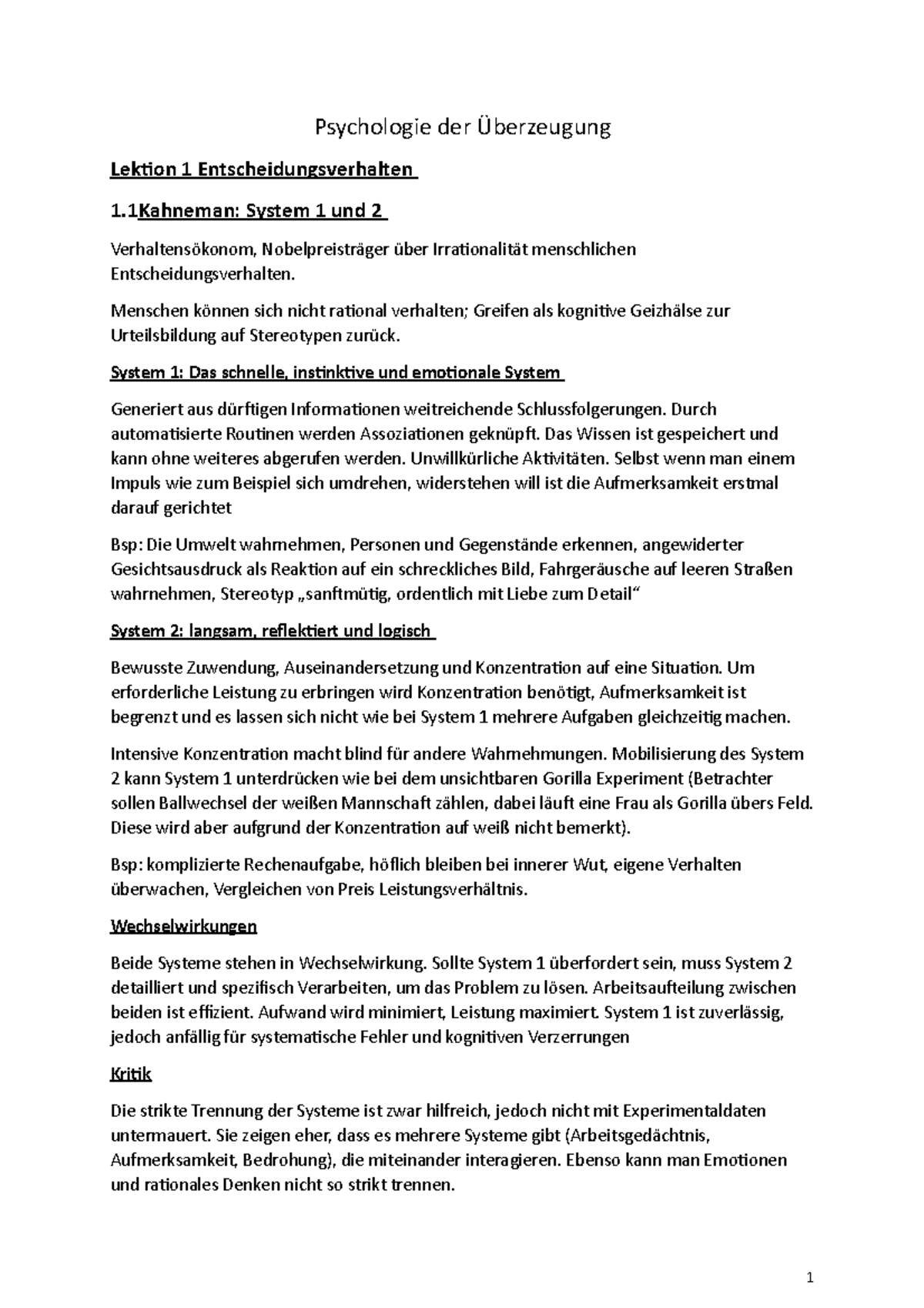 Zusammenfassung Psychologie der Überzeugung - Psychologie der ...