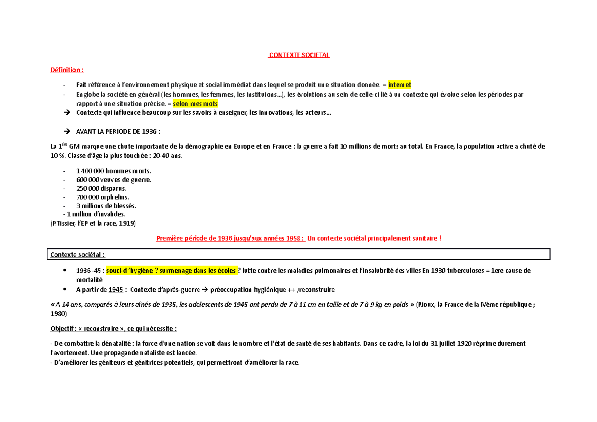 Contexte sociétal - CONTEXTE SOCIETAL Définition : Fait référence à l ...