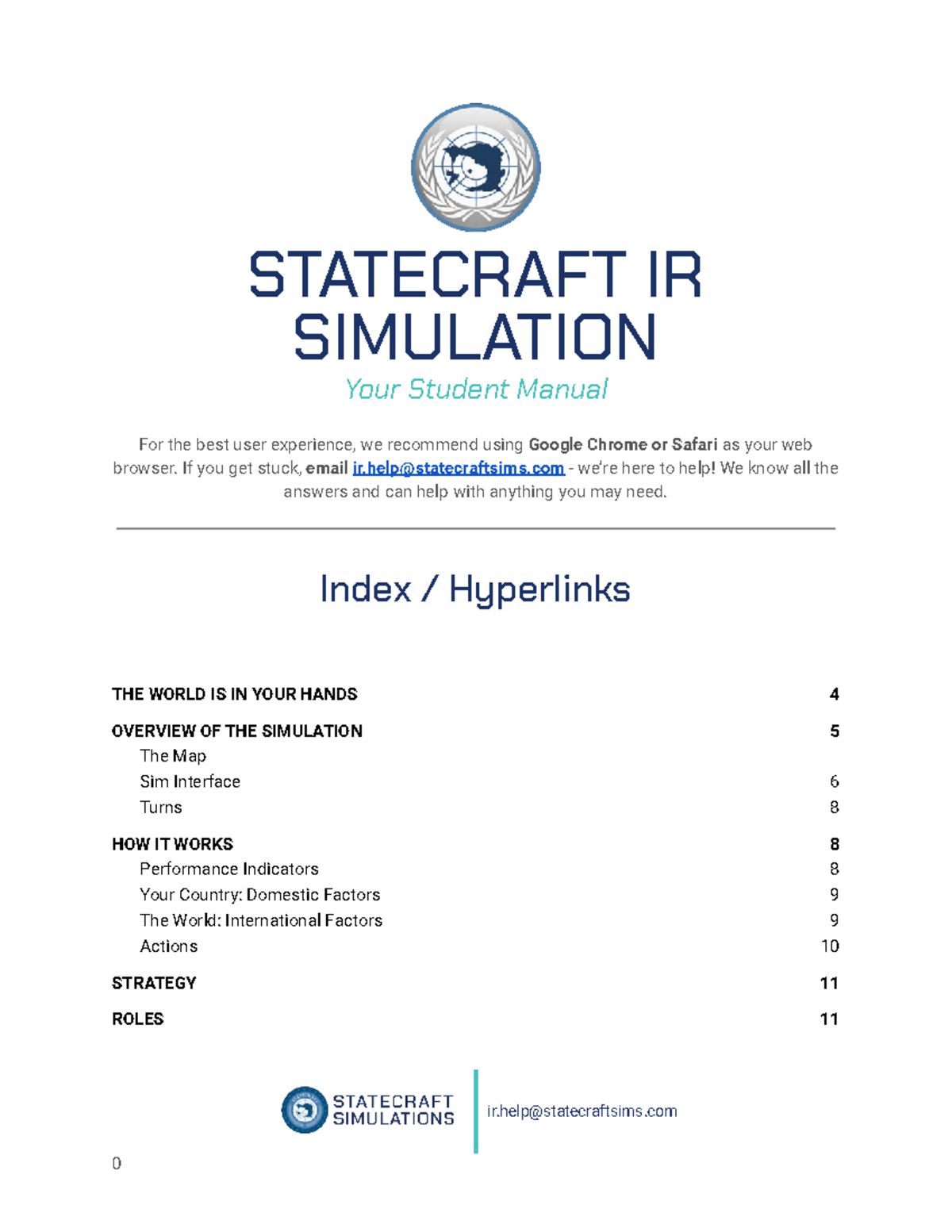 Statecraft manual - STATECRAFT IR SIMULATION Your Student Manual For ...