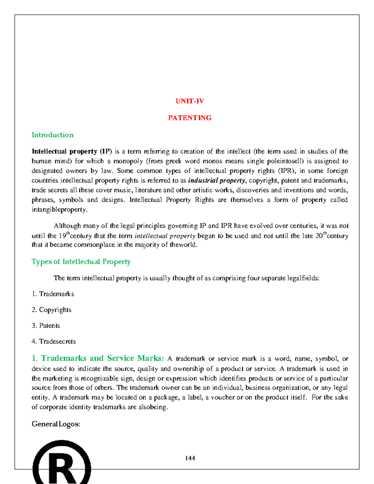 04- RM Unit IV-1 - RM & IPR - UNIT-IV PATENTING Introduction ...