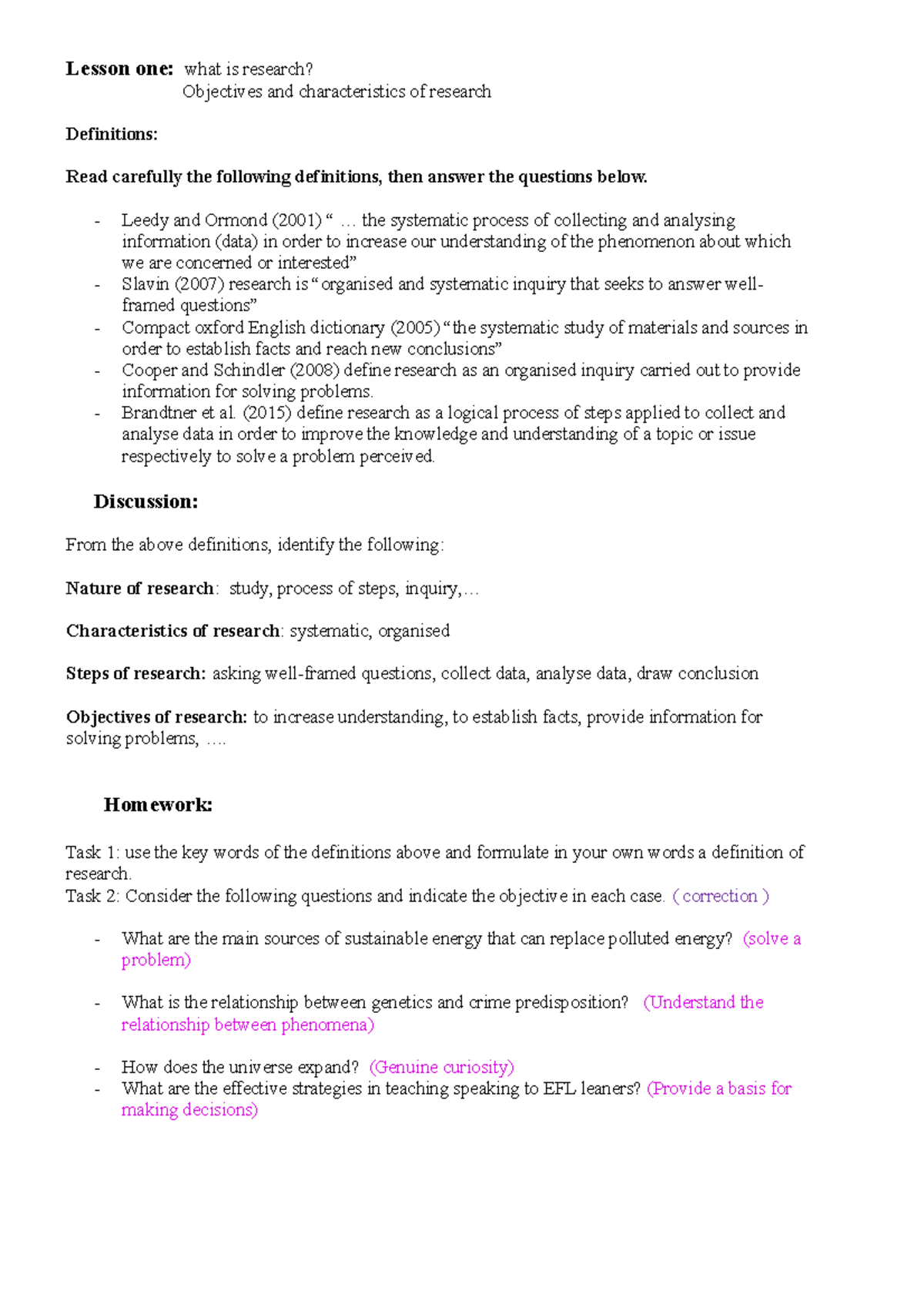 Reserch about the seintific method about 123 - Lesson one: what is ...