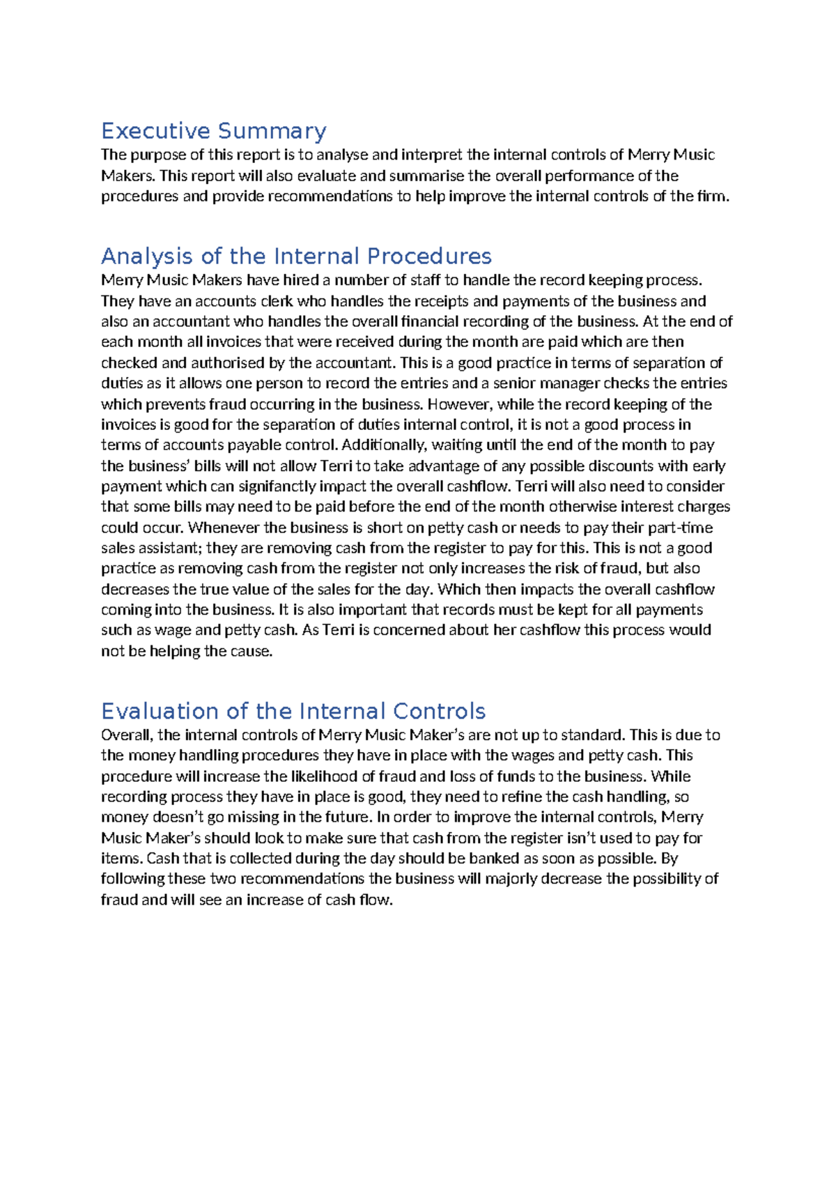 T3 report practice - Executive Summary The purpose of this report is to analyse and interpret ...
