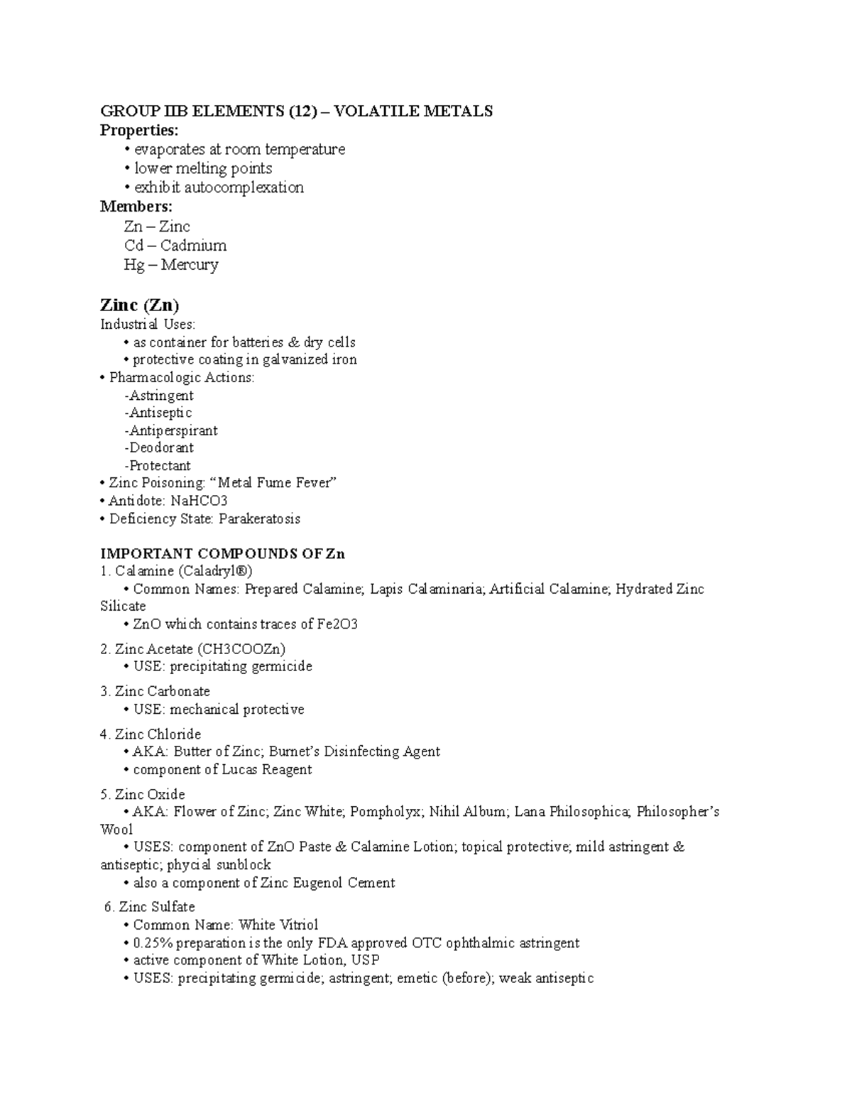 Group IIB Elements - Inorganic Chemistry - GROUP IIB ELEMENTS (12 ...