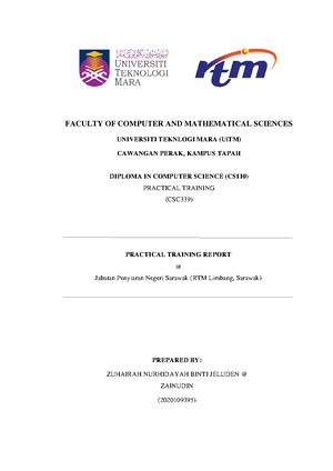 Industrial Training Report - INDUSTRIAL TRAINING REPORT AT AEON CO. (M ...