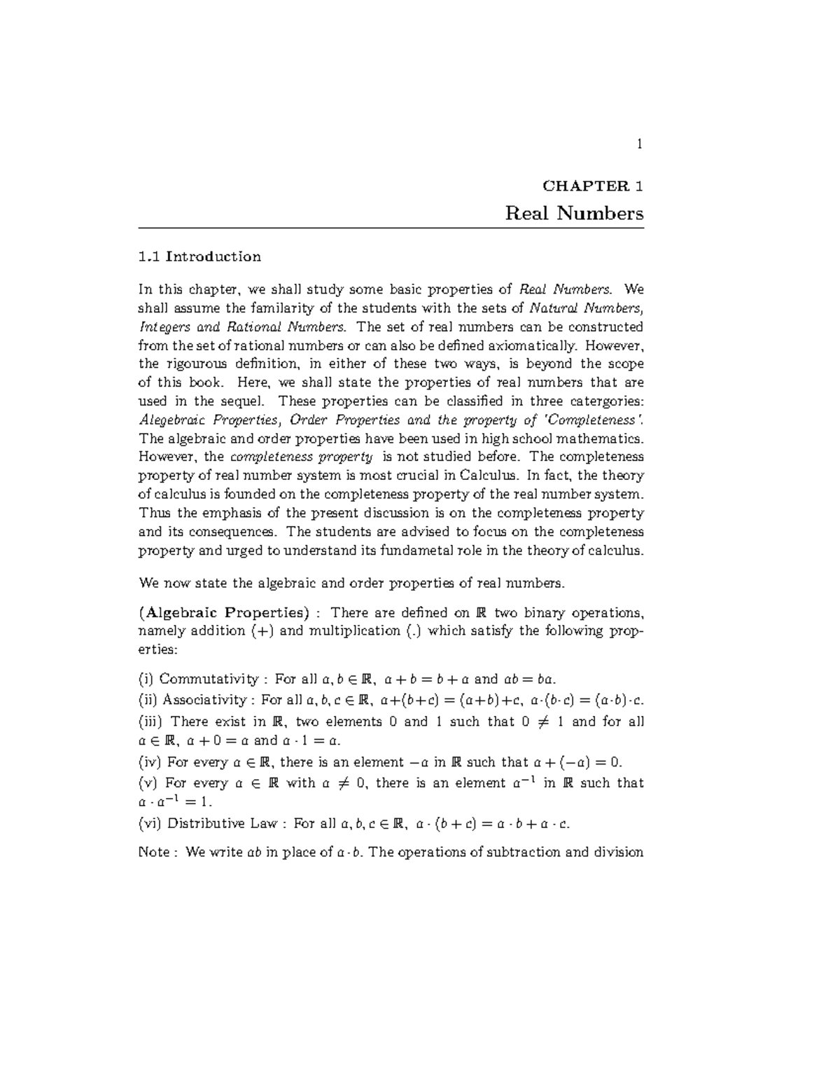 Calculus sppu - University textbook - CHAPTER 1 Real Numbers 1 ...