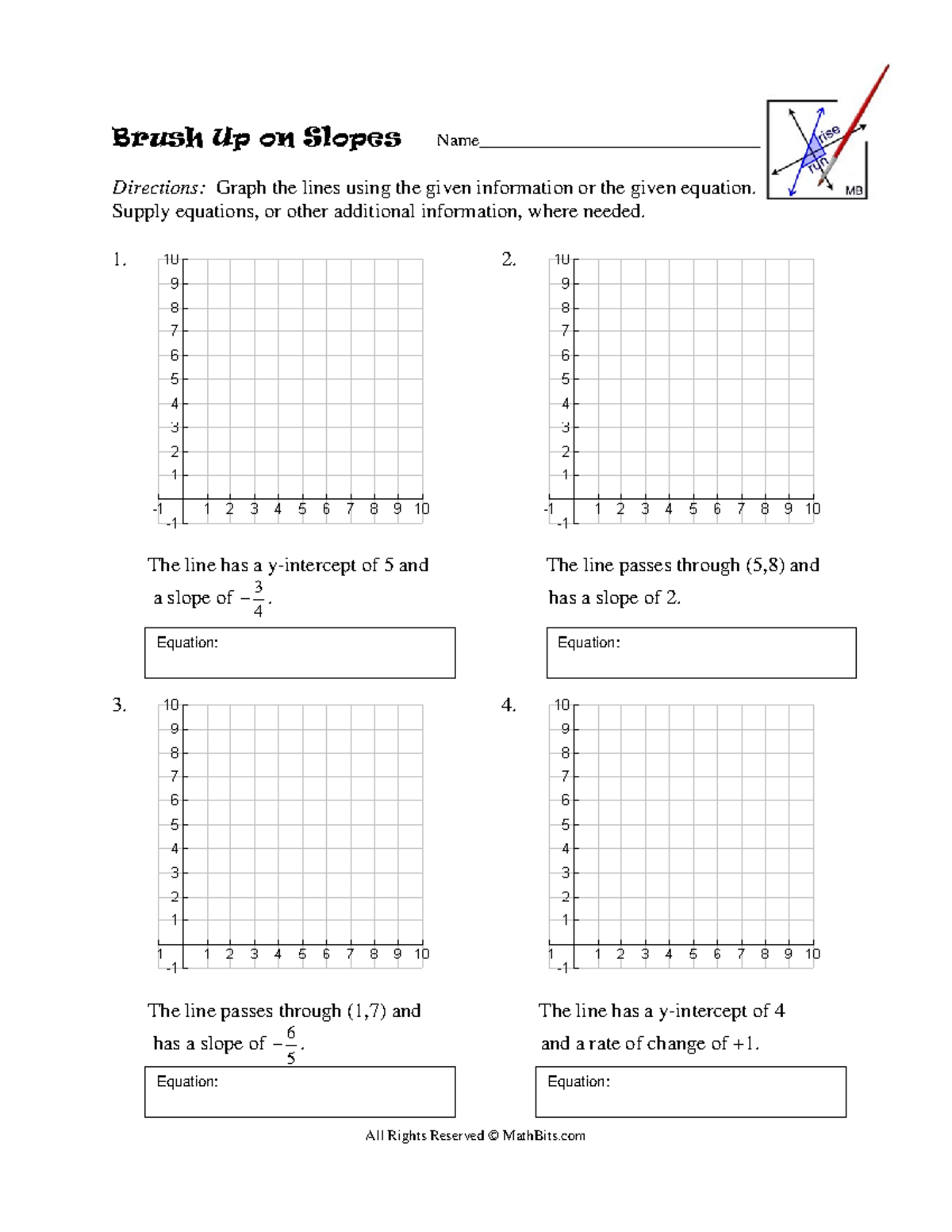 Brush Up on Slopes - math help - All Rights Reserved © MathBits Brush ...