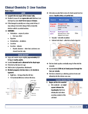 Clinical Chemistry 2 liver function test - Week 2 day 1 Liver chief ...