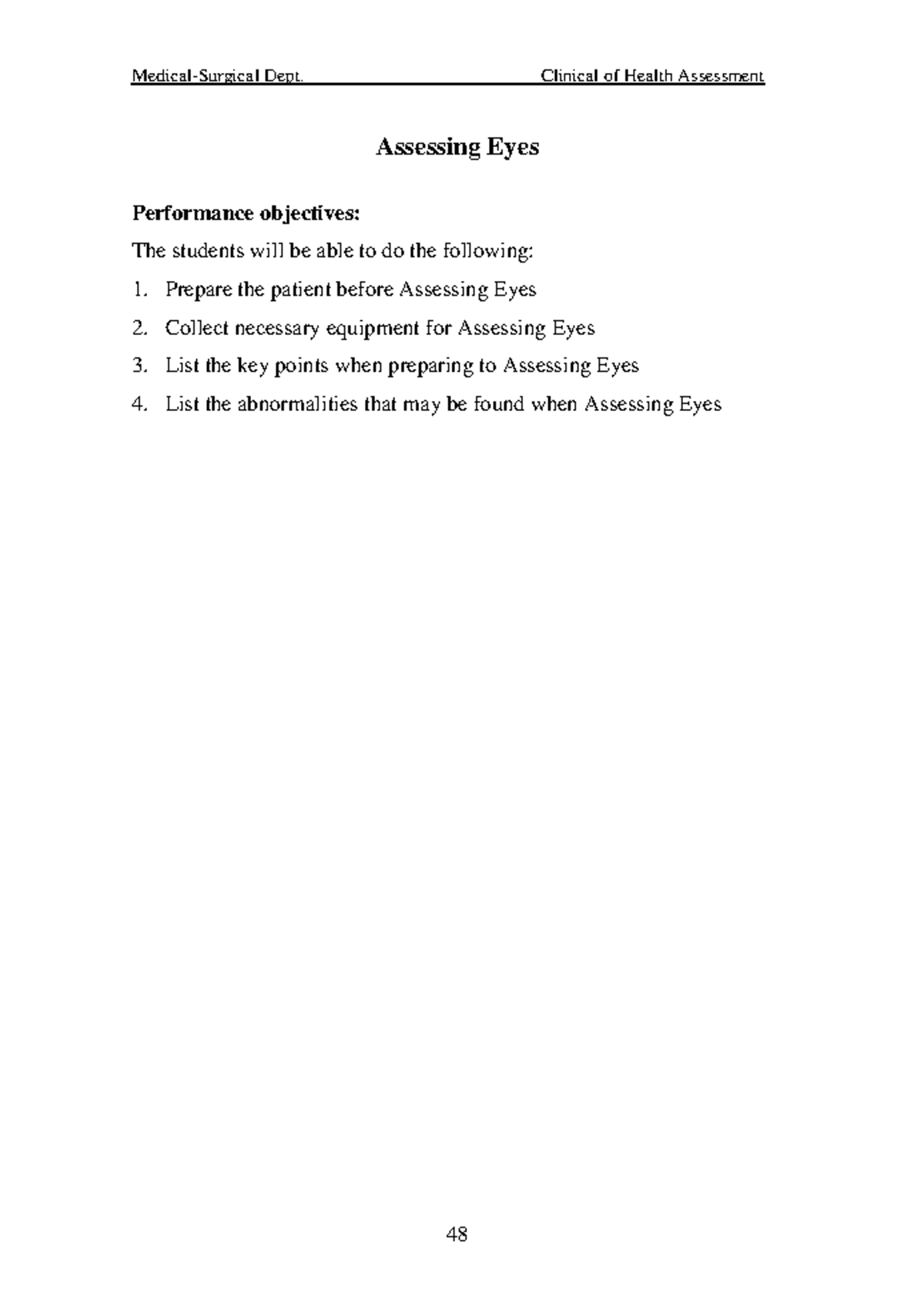 Assessing Eyes - clinical health assessment course - Assessing Eyes ...