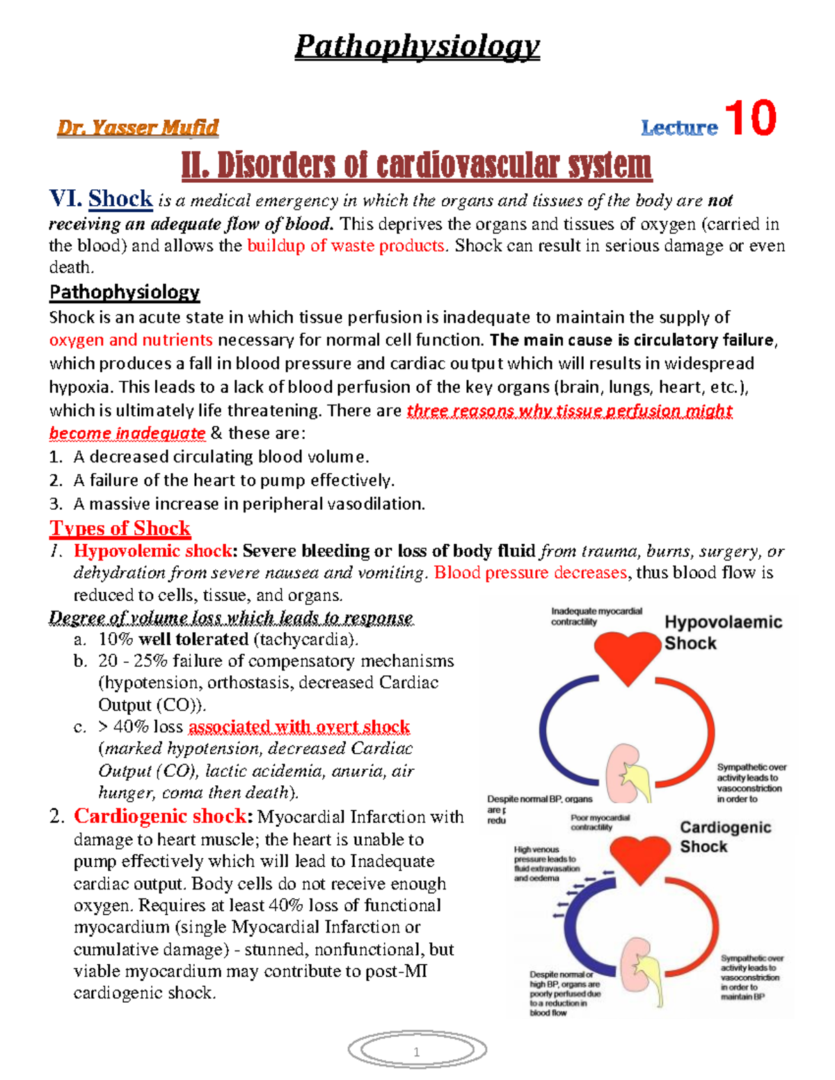 II. Disorders of cardiovascular system - Pathophysiology 10 II ...
