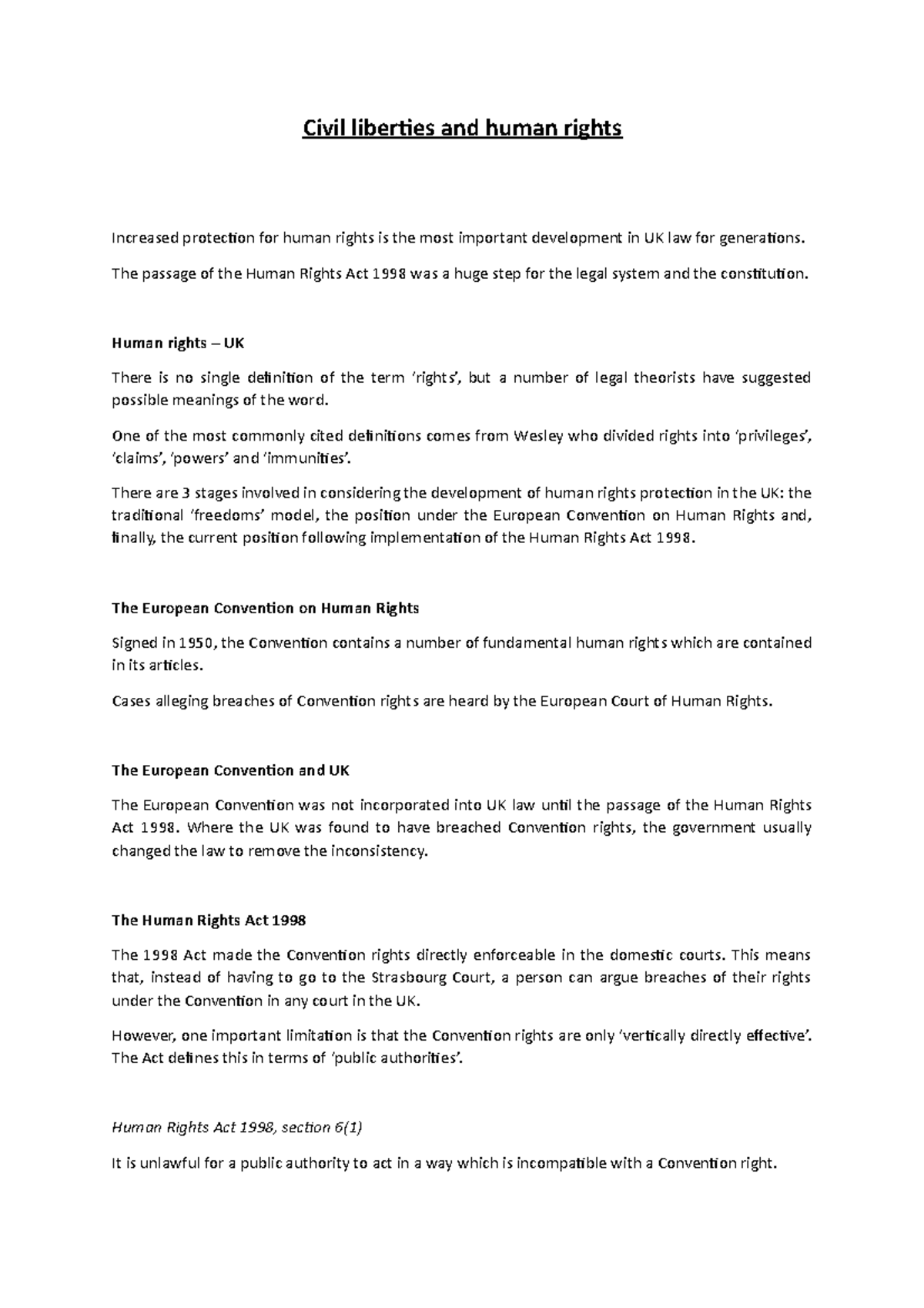 Civil liberties, rights and freedoms - Civil liberties and human rights ...