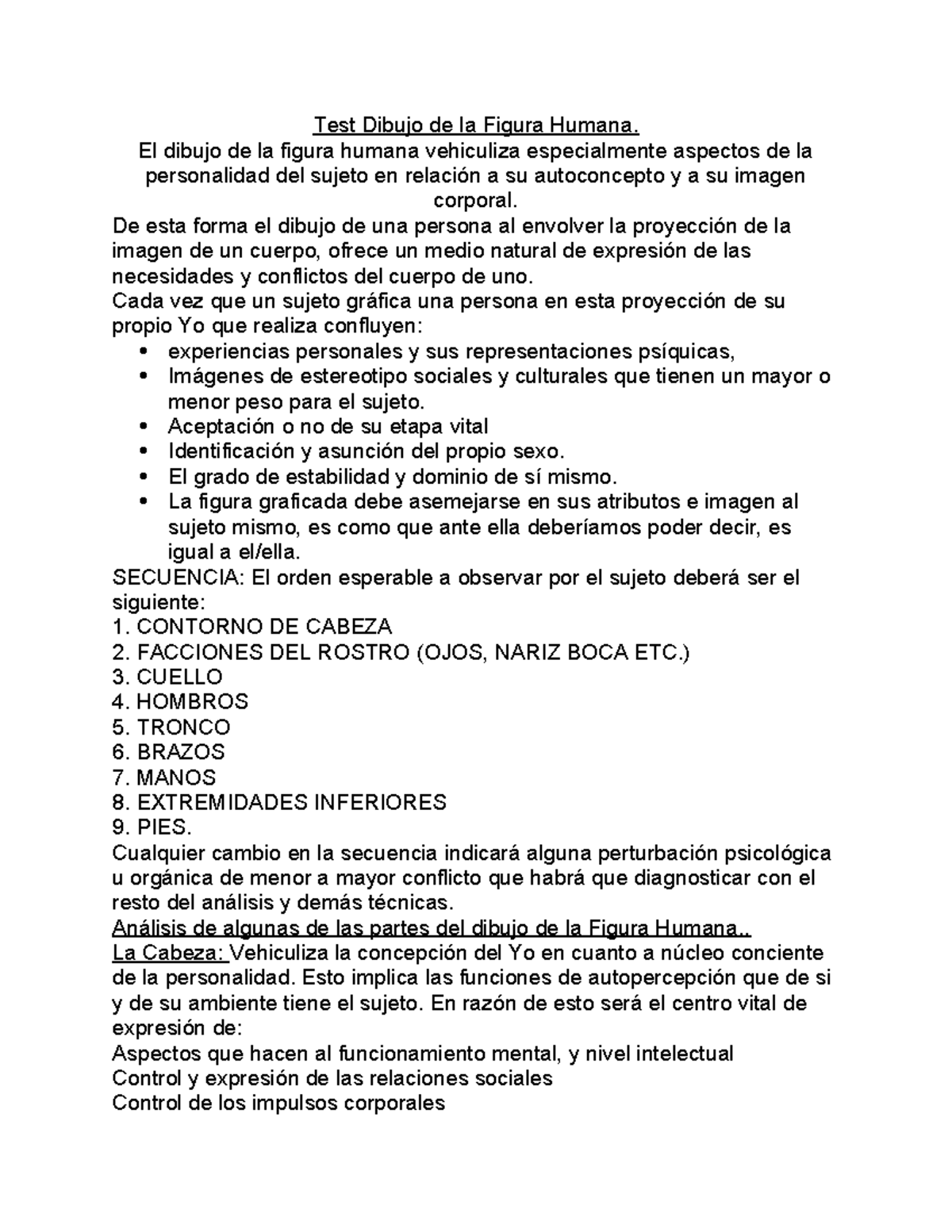 Test dibujo de la figura humana - El dibujo de la figura humana ...