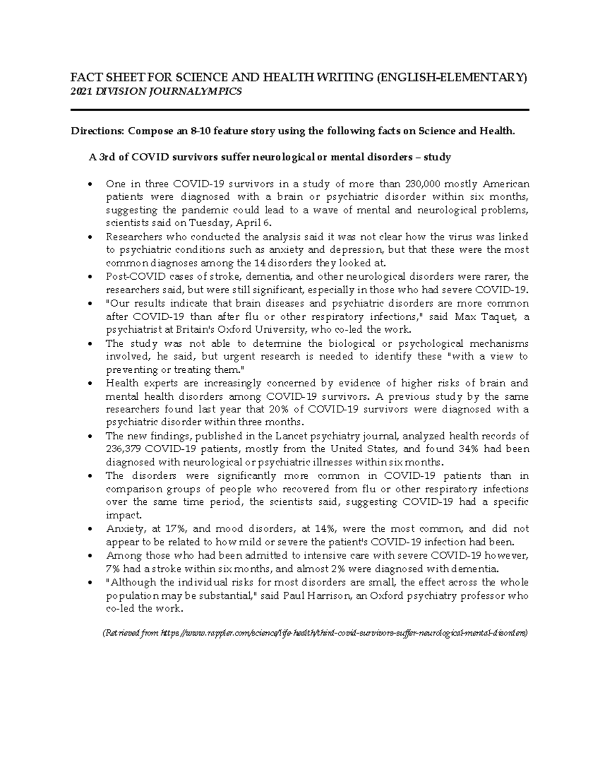 Fact-sheet-for-science-and-health-writing-1 compress - FACT SHEET FOR ...