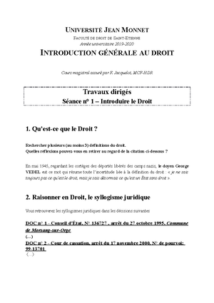 Intro au droit résumé - Introduction au droit : Fiche de révision Intro : La notion du droit ...