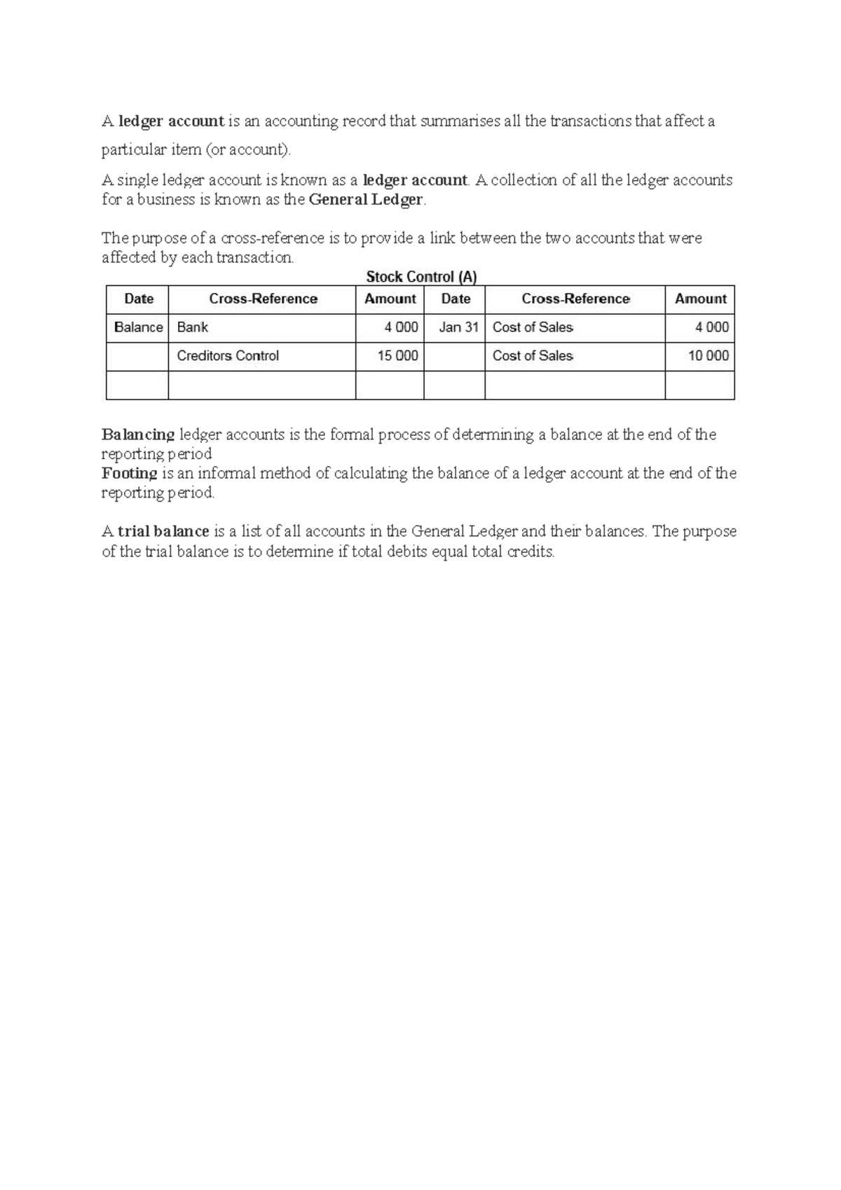 Accounting cash flow - notes - A ledger account is an accounting record ...