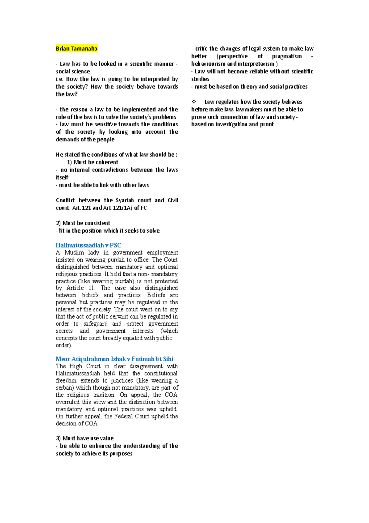 Brian Tamanaha - Brian Tamanaha Law has to be looked in a scientific ...