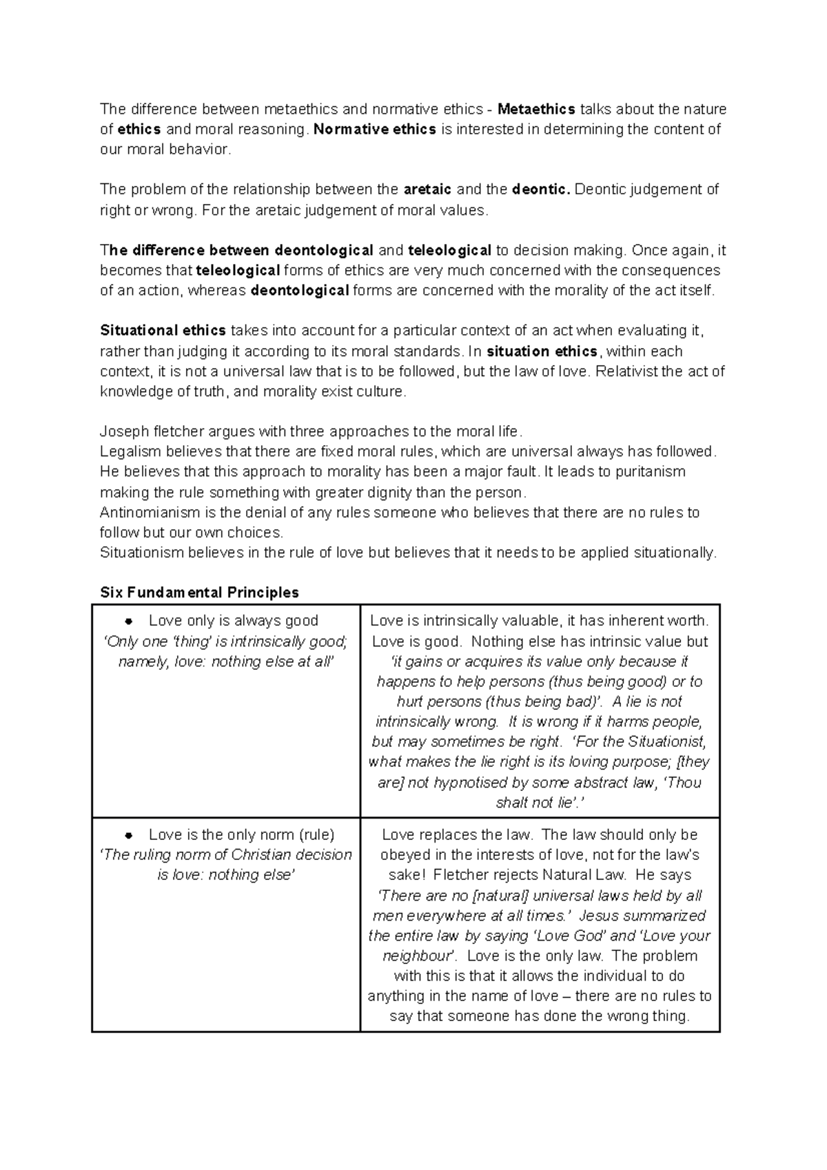 RS - Religious Studies - The difference between metaethics and ...