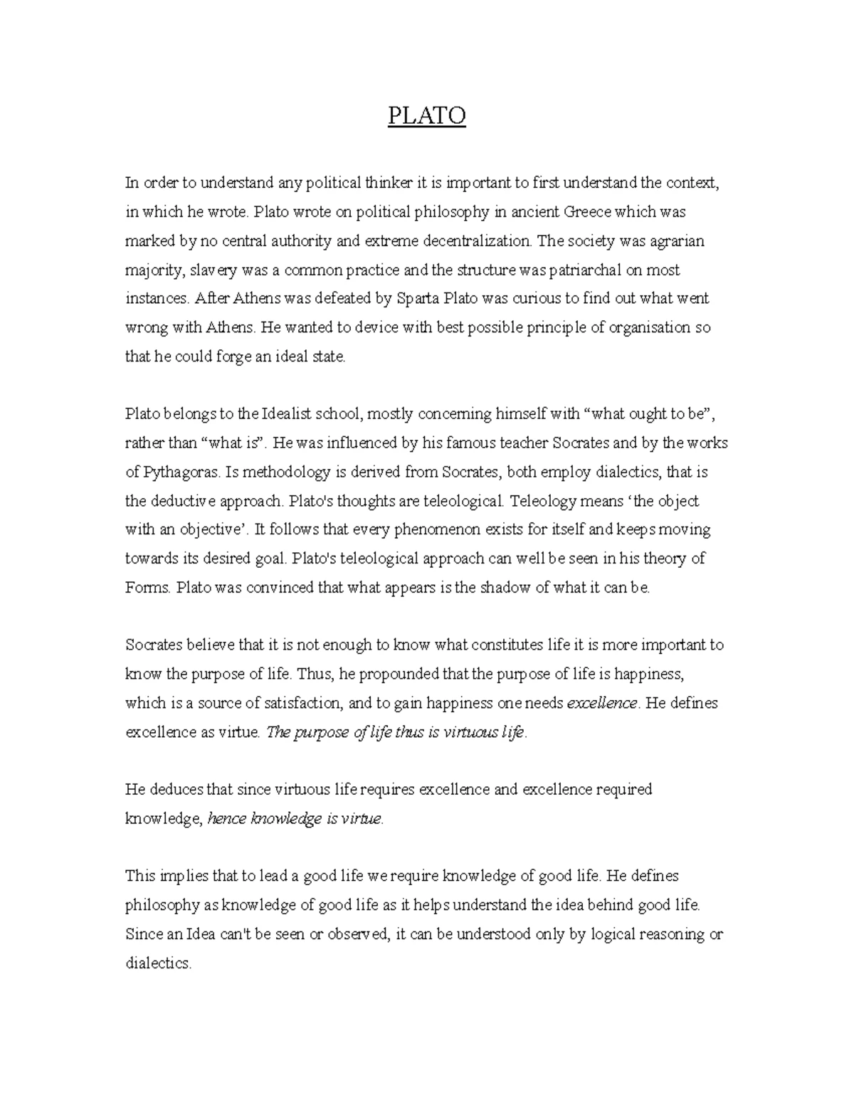 Plato- theory of forms - 206 ISSN 1712-8056[Print] ISSN 1923-6697 ...