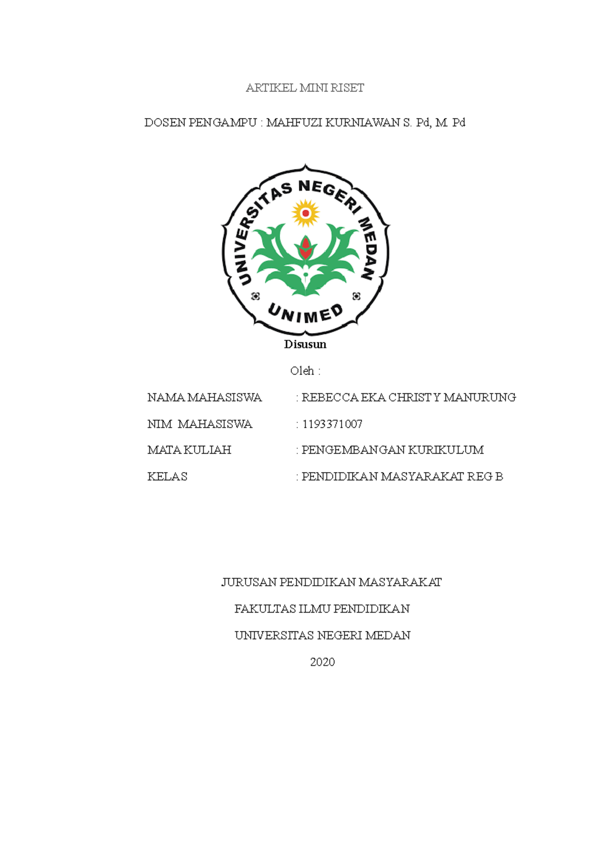 Artikel MINI Riset - tugas mata kuliah metodologi penelitian - ARTIKEL ...